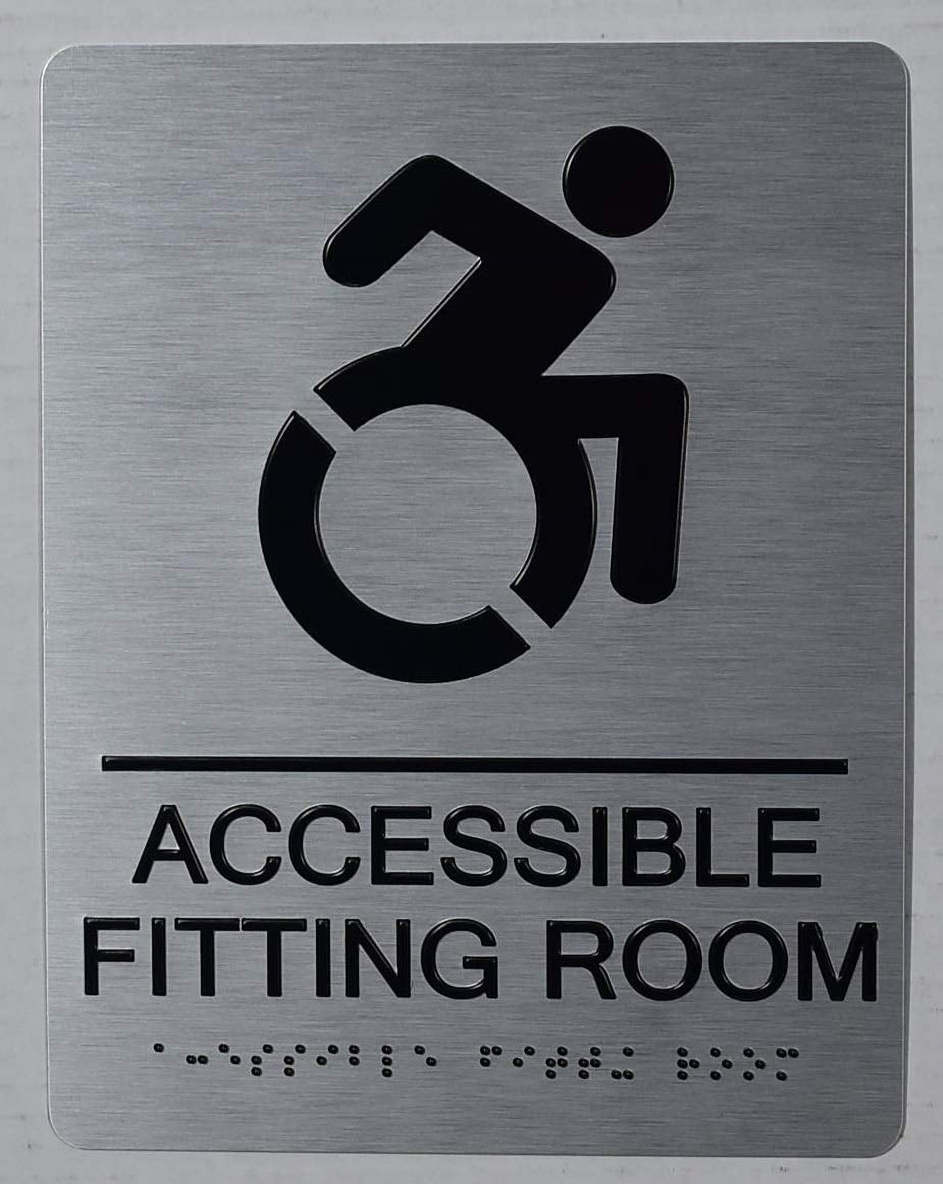 ACCESSIBLE Fitting Room Sign -(Aluminium,Silver,Size 6x9)-The Sensation ...