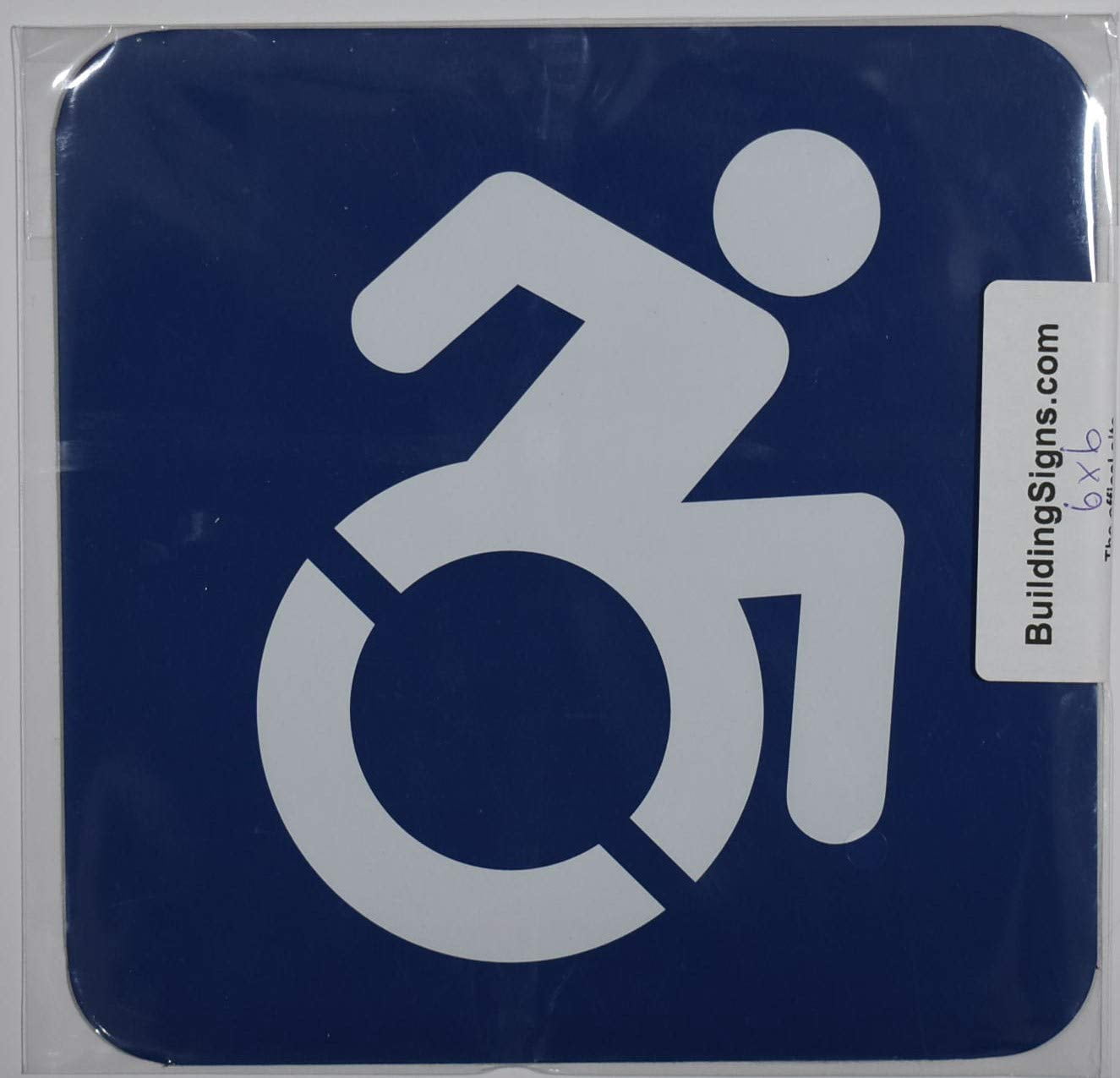 ACCESSIBLE Symbol Sign (White/Blue, Aluminum, 4X6, Double Sided Tape ...