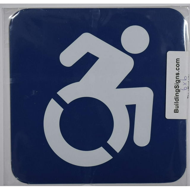 ACCESSIBLE Symbol Sign (White/Blue, Aluminum, 4X6, Double Sided Tape ...