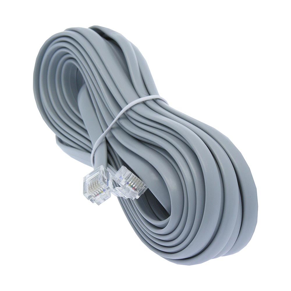ACCL 25Ft RJ11 Modular telephone Cable Straight, 2 Pack - Walmart.com