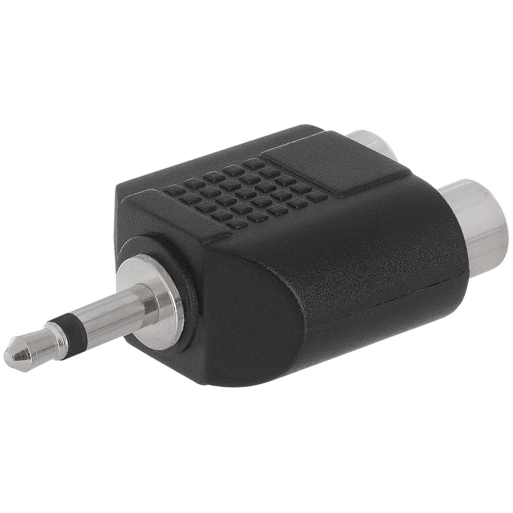 ACCL 3.5mm Mono Plug to 2xRCA Jack Adapter - Straight, 2 Pack - Walmart.com