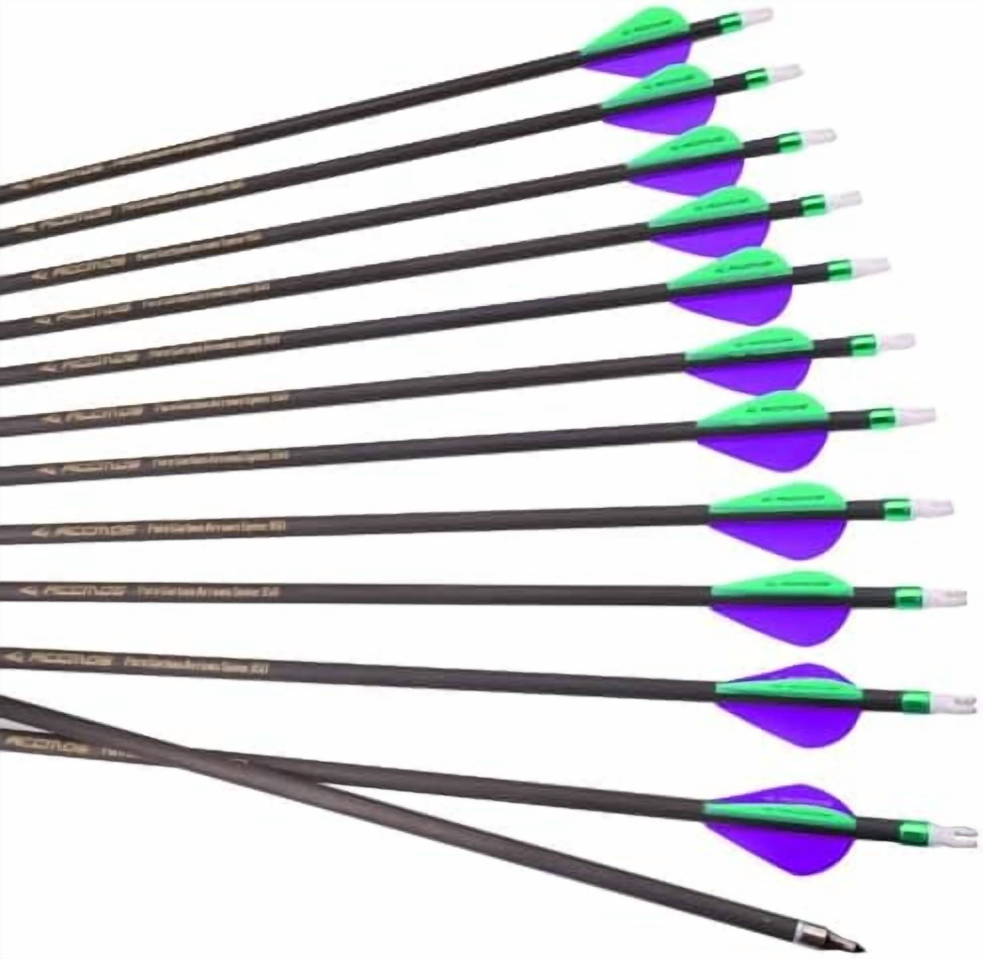 ACCMOS 12pc 27-Inch Spine-300 Arrow Removable Tips Targeting Hunting ...