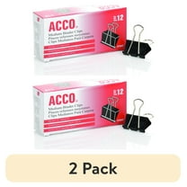 ACCO Small Binder Clips, Black, 12 Count (A7072020) - Walmart.com