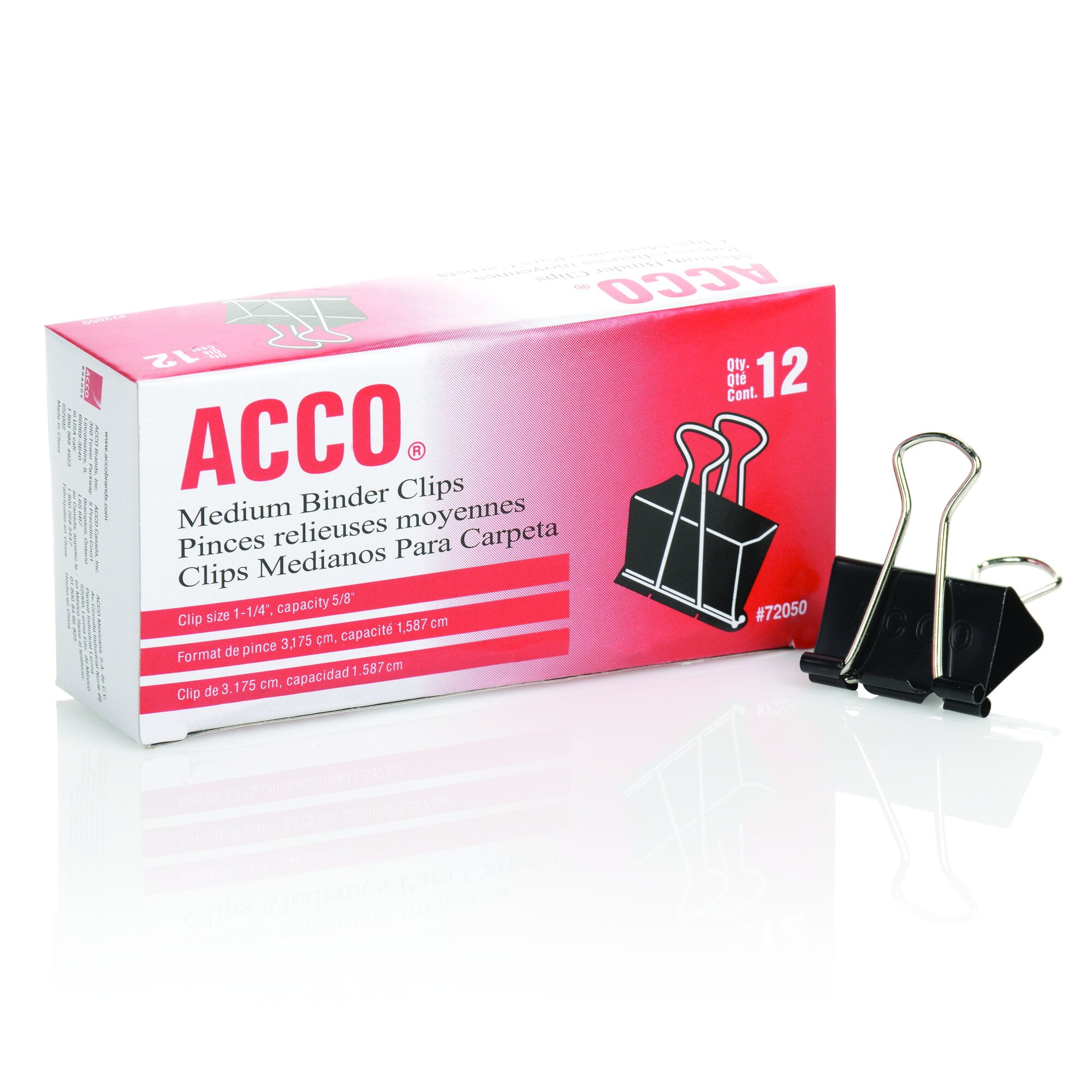 ACCO Binder Clips, Medium, 12 Count, Black (A7072050) - Walmart.com