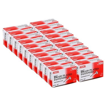 Office Depot Round-Head Fasteners, 1in., Brass, Pack Of 100, ABEL-02 ...