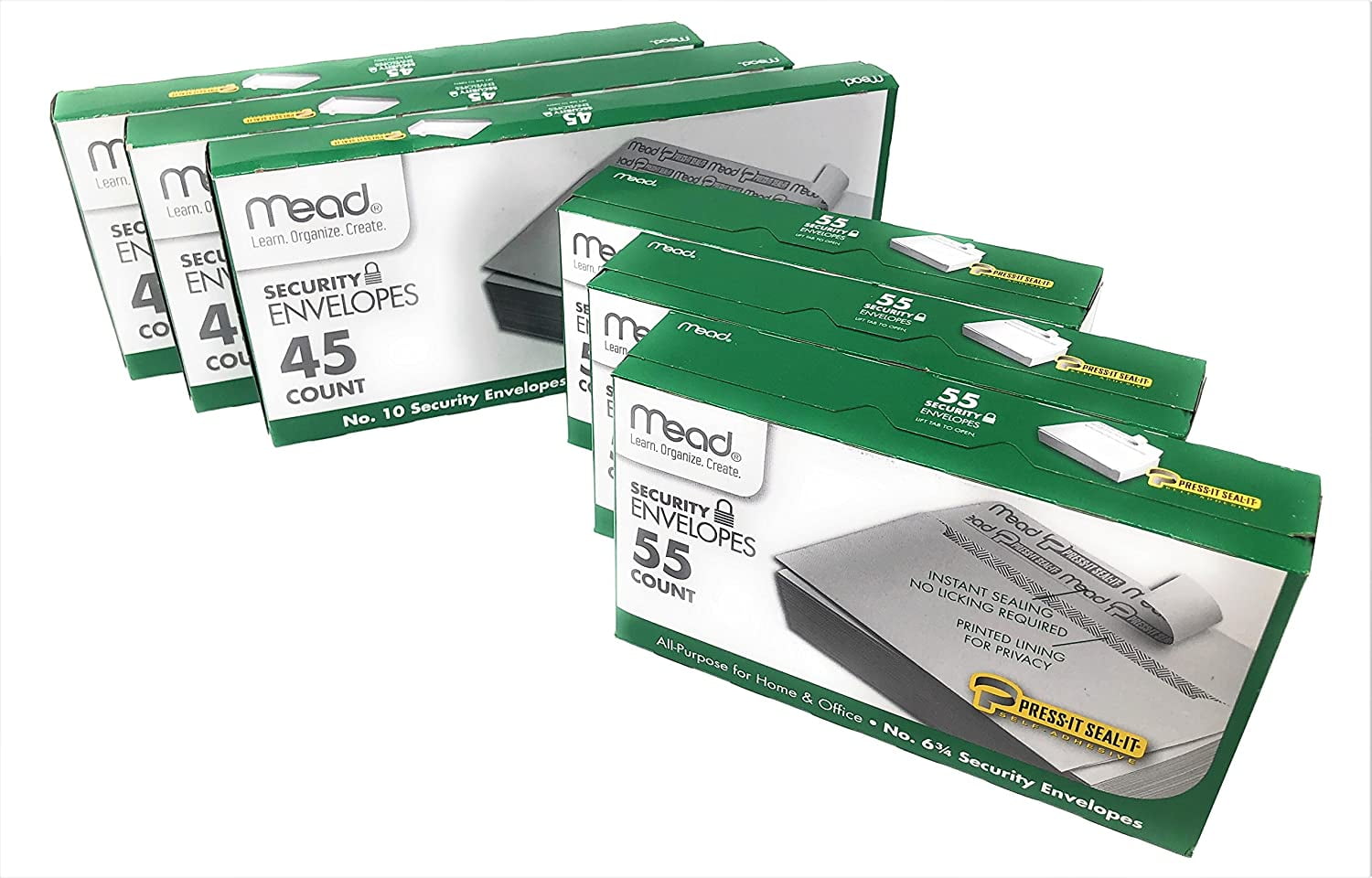 ACCO Mead Press-it Seal-It White Security Envelopes with Self-Adhesive ...