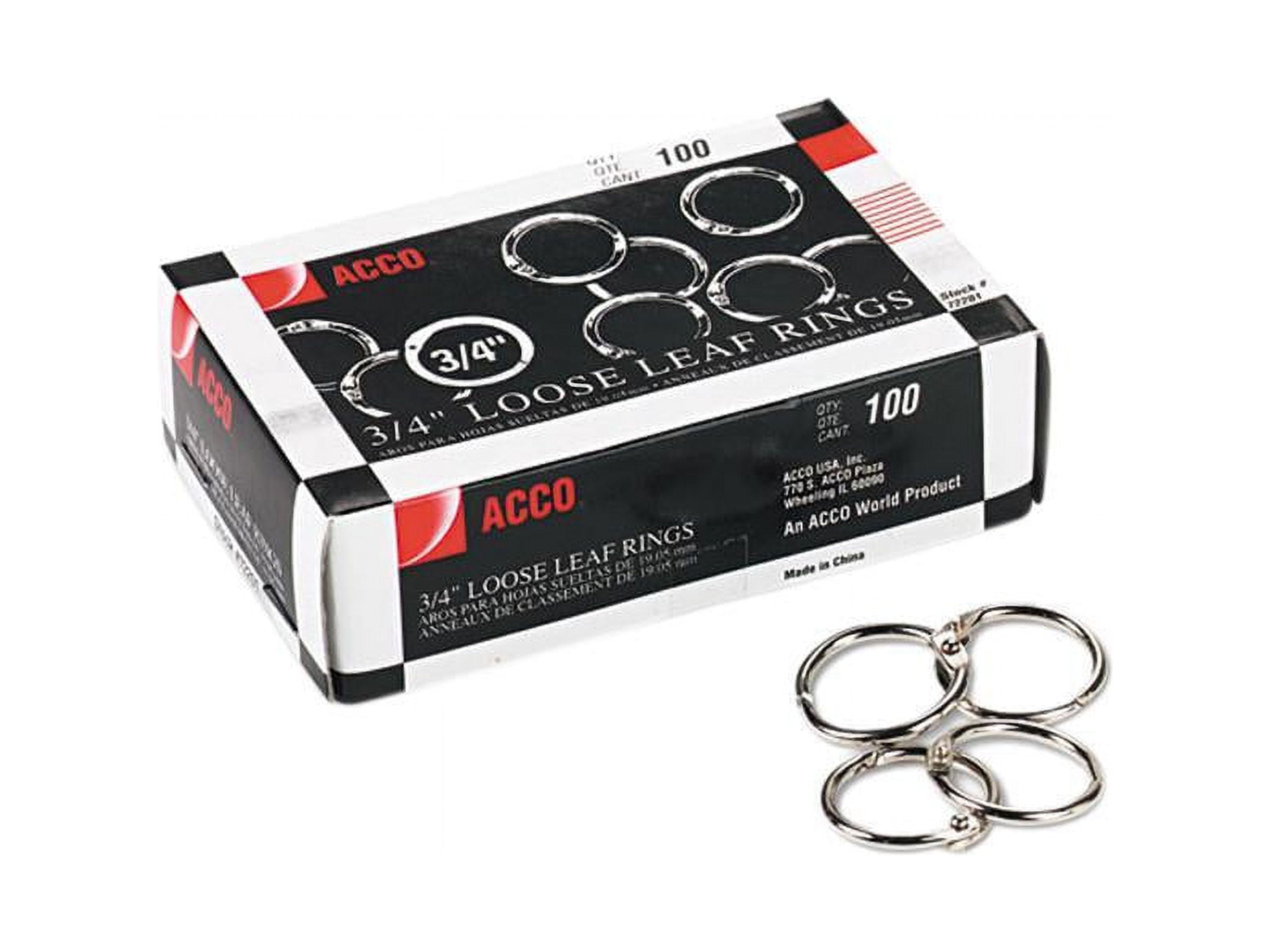 ACCO Metal Book Rings, 3/4" Diameter, 100 Rings/Box - Walmart.com