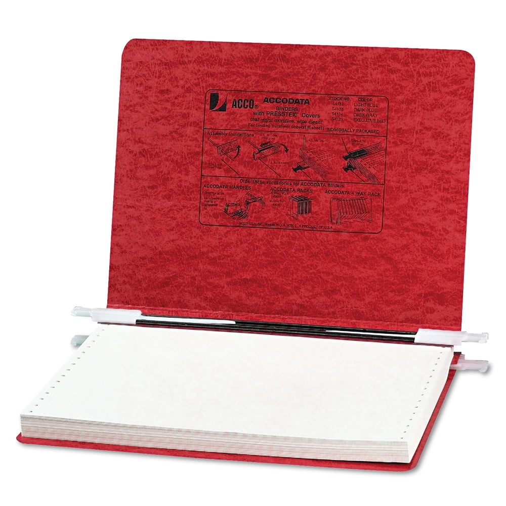 ACCO PRESSTEX Covers w/Storage Hooks, 6" Cap, 12 x 8 1/2, Executive Red ...