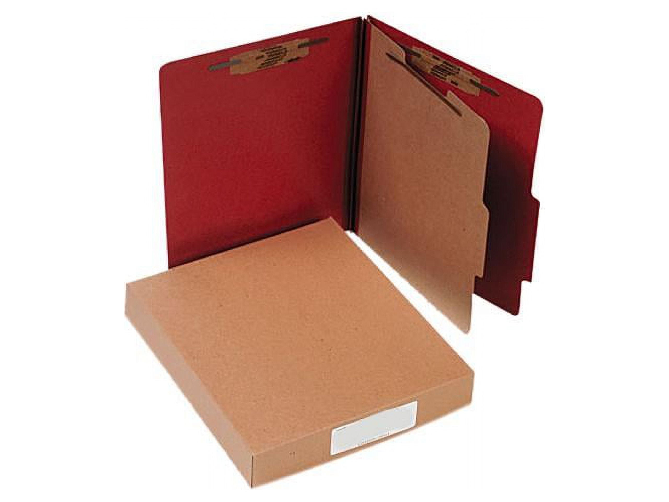ACCO Pressboard Classification Folders 1 Divider Letter Earth Red 10Ct ...
