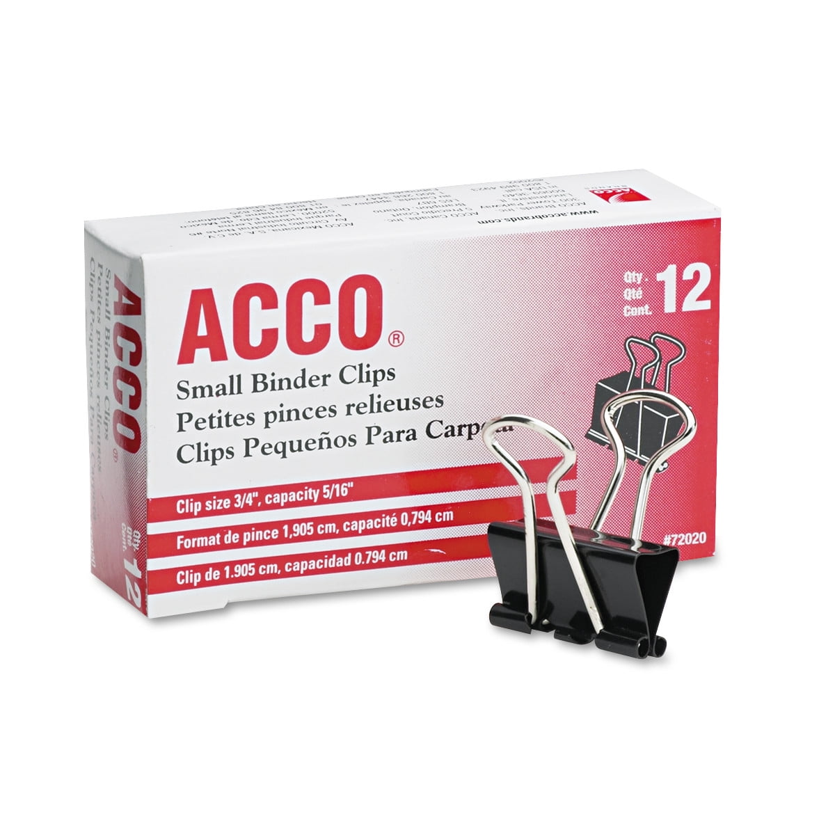 ACCO Small Binder Clips, Black, 12 Count (A7072020) - Walmart.com