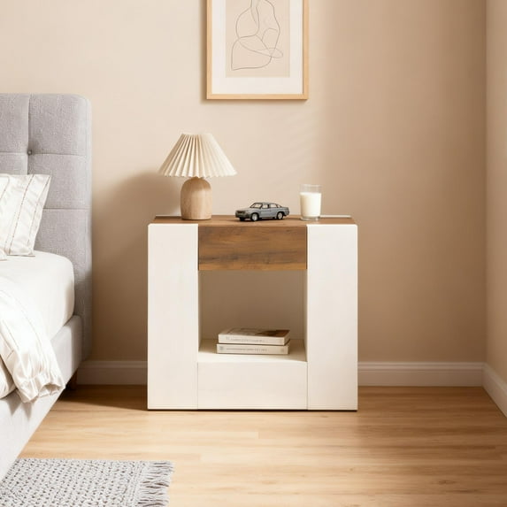 ACCOHOHO Modern Nightstand-Versatile Bedroom/Entryway with Charging ...