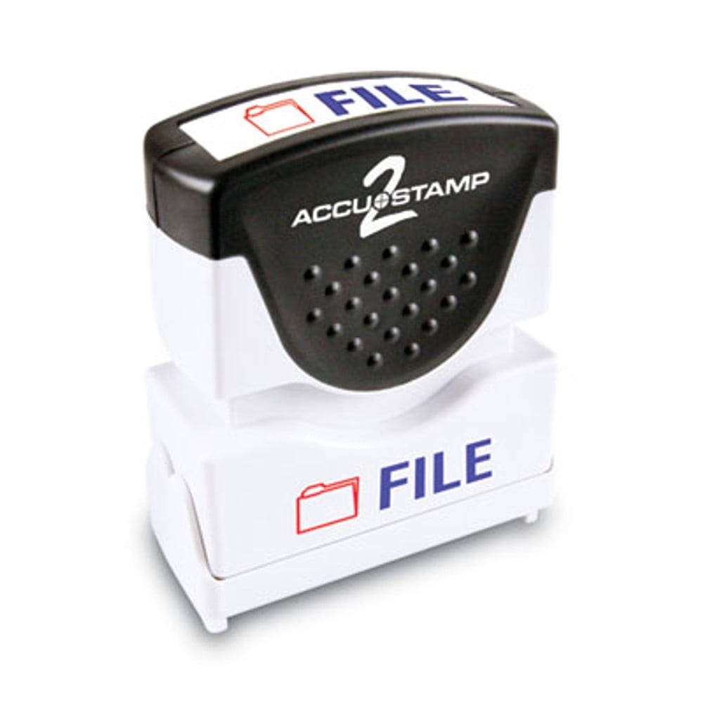 ACCUSTAMP2? Pre-Inked Shutter Stamp, Red-Blue, FILE, 1.63 x 0.5 035534 ...