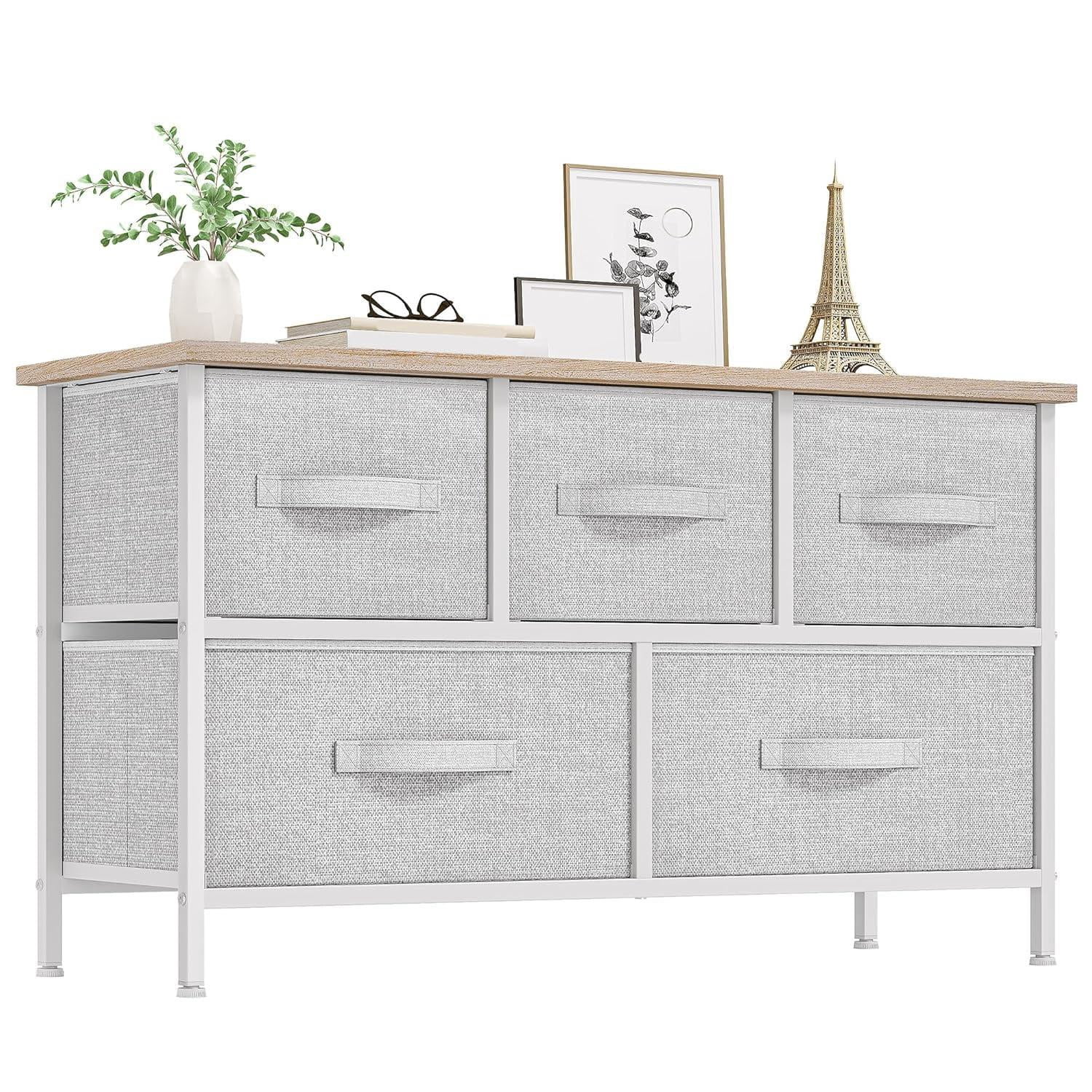 ACCVER Dresser for Bedroom 5 Storage drawer, Fabric Closet Chests ...