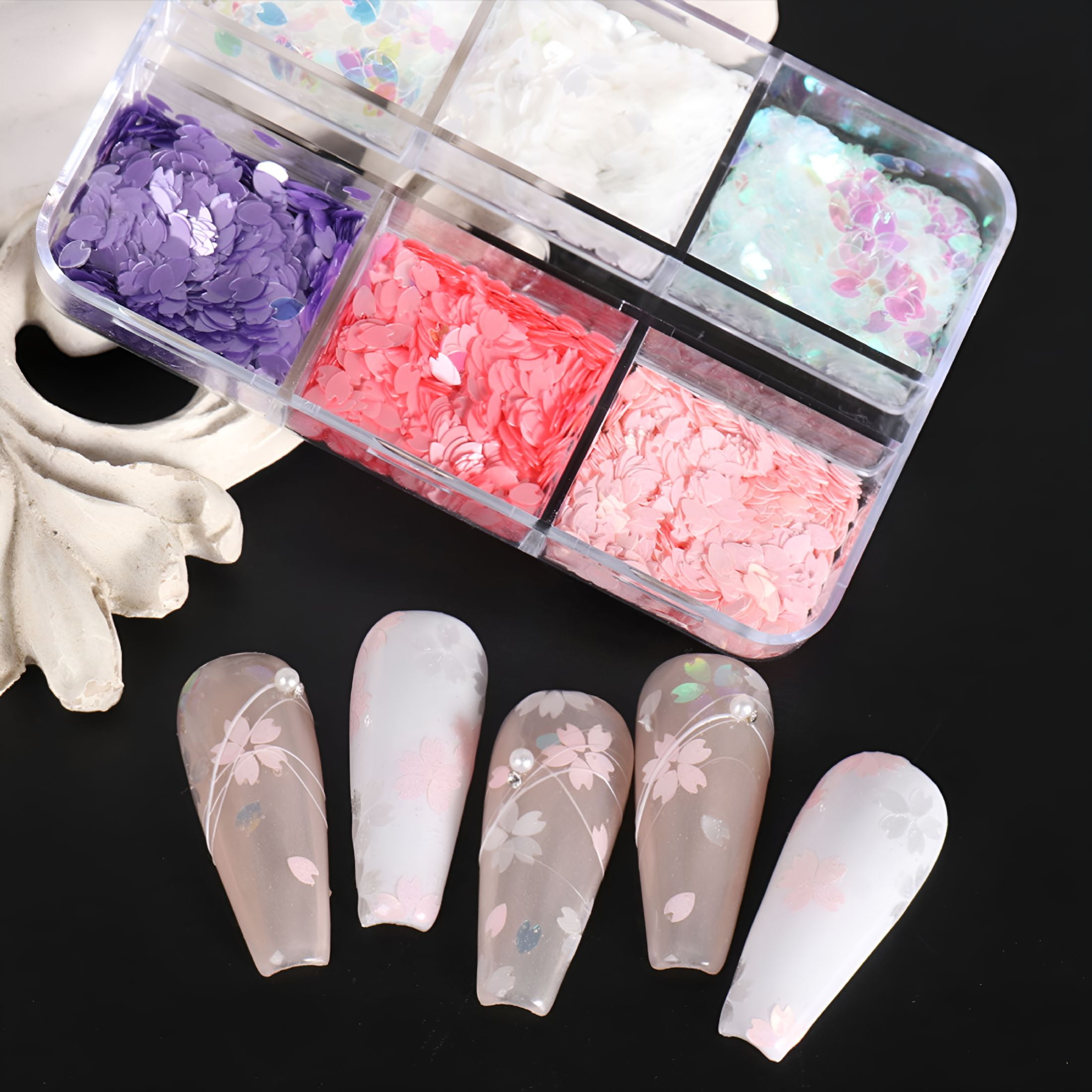 ACDANC 1 Box Nail Art Sequins Shining Easy Paste Exquisite Smooth ...