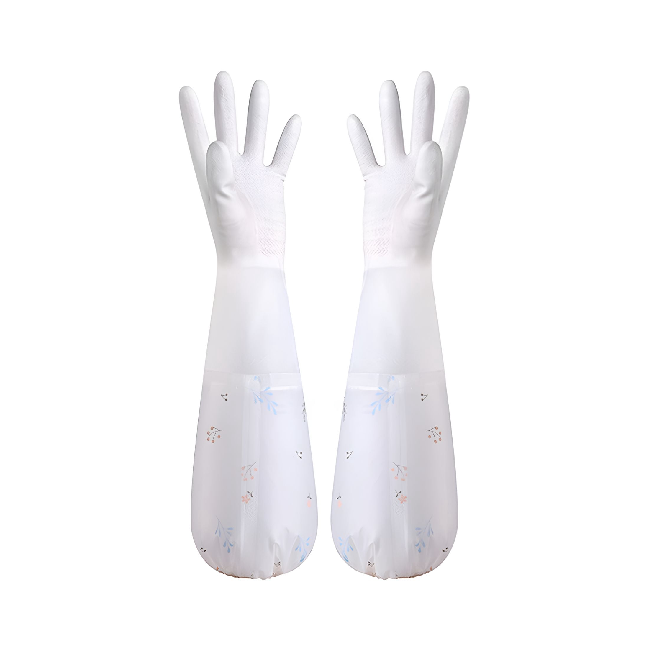 ACDANC 1 Pair Cleaning Gloves Lengthen Plush Liner Latex Kitchen Women ...