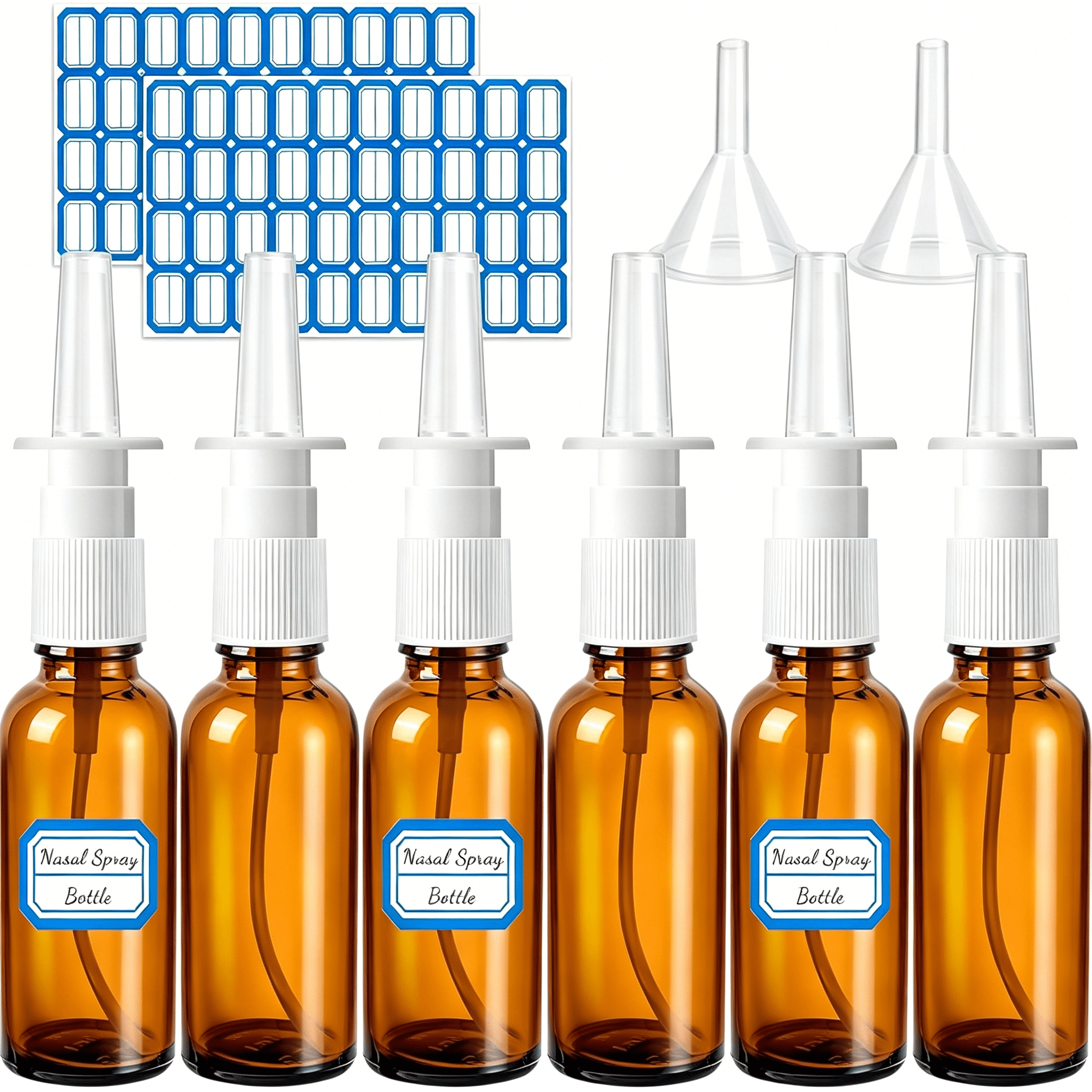 ACDANC 10 Pcs Nasal Spray Bottle,30Ml/1Oz 6 Pcs Glass Nose Spray Bottle ...