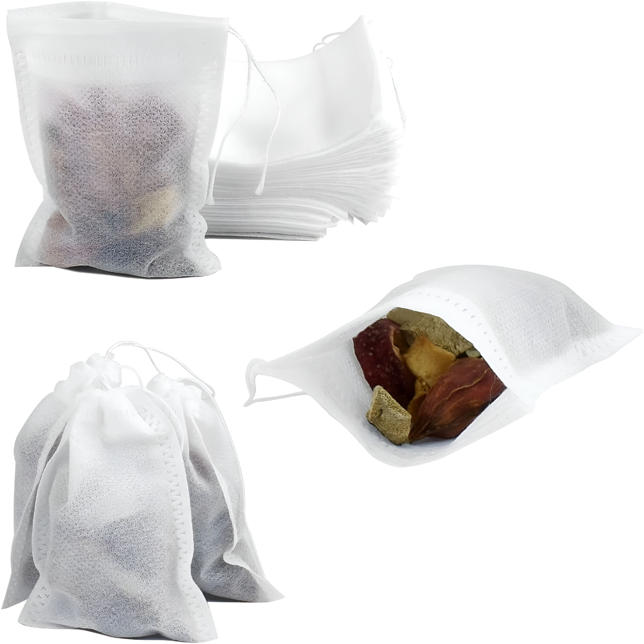 ACDANC 100 Pack Drawstring Bags,Disposable Small Mesh Bags for Cooking ...