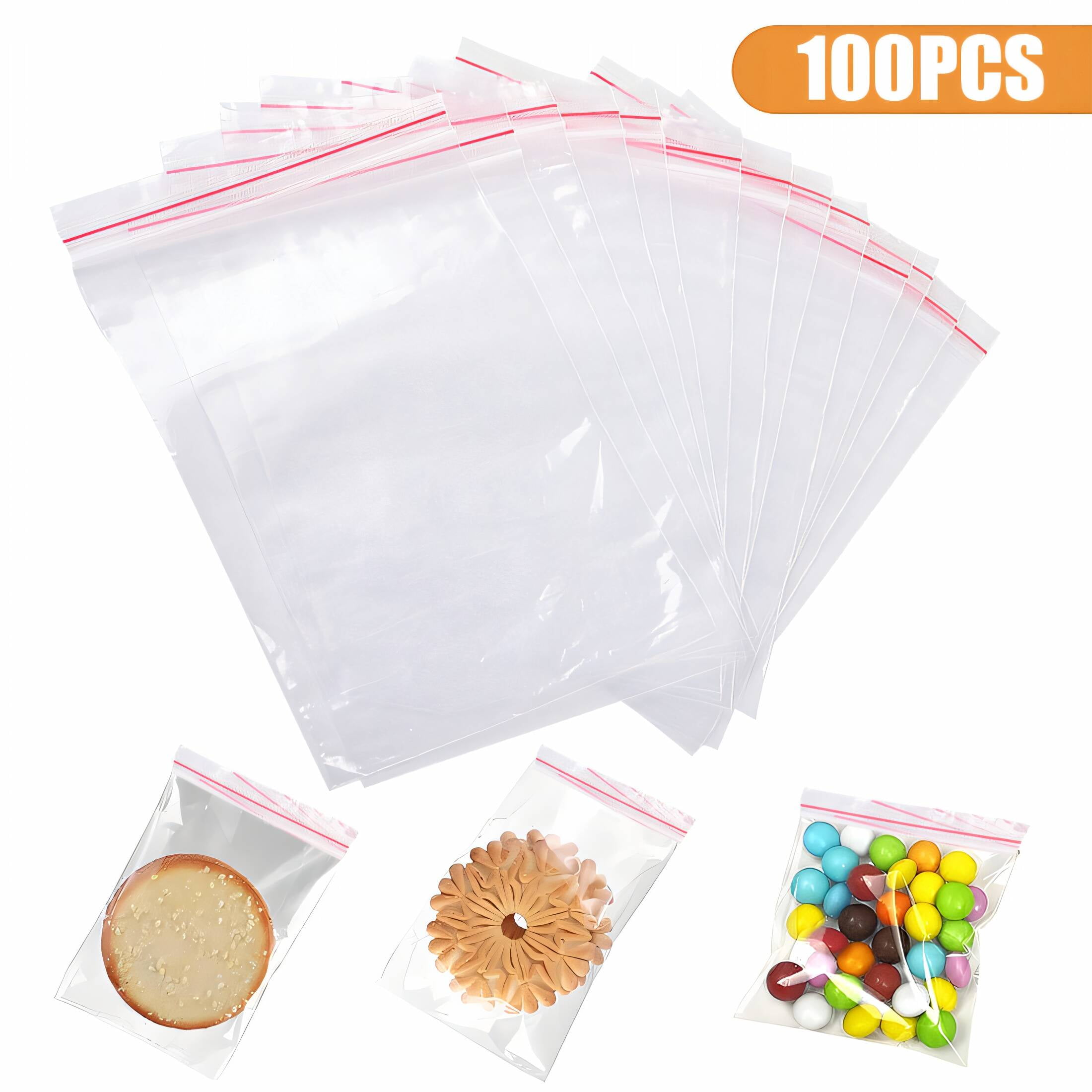 ACDANC 100 Pcs Small Plastic Bags,Clear Jewelry Bags for Small Business ...