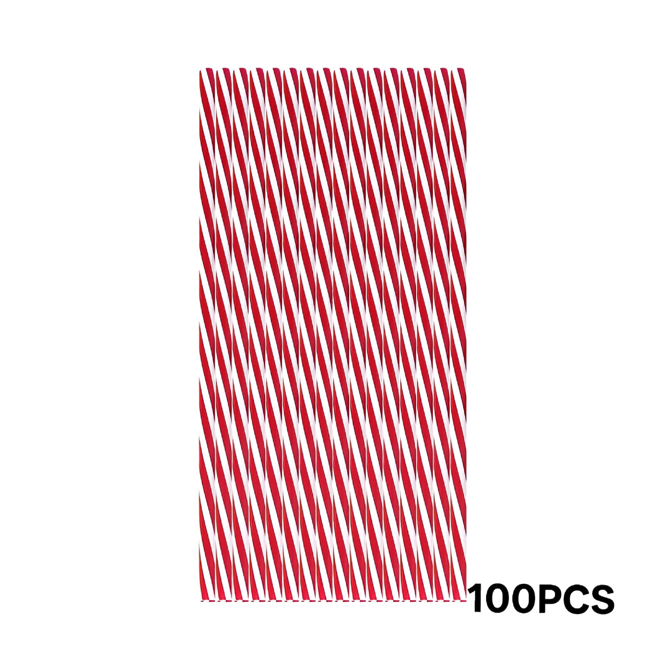 ACDANC 100-packs Stripes Plastics Straws Rainbow Drinking Plastics ...
