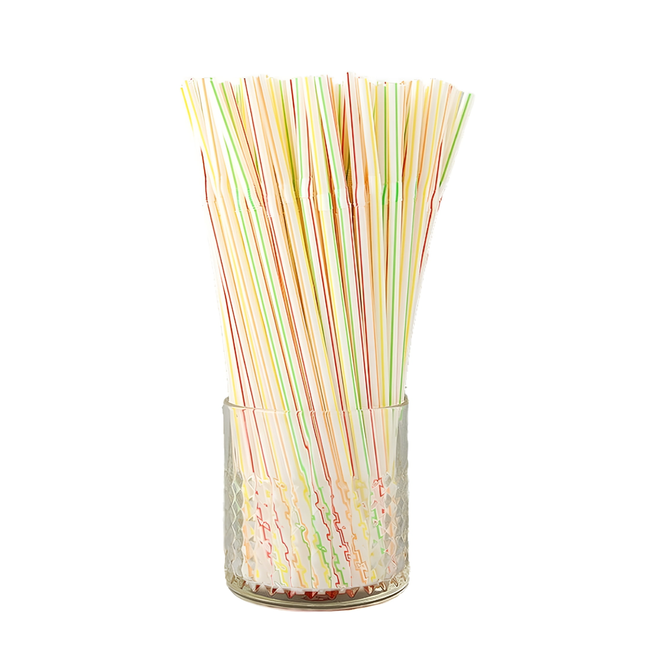 ACDANC 100Pcs Drinking Long Straws Flexible Plastic Extra Bending ...