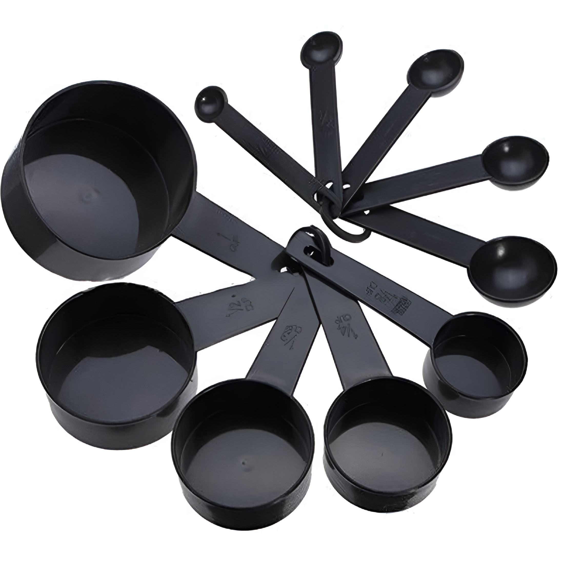 ACDANC 10Pcs Black Plastic Measuring Spoons Cups Set Tools Measure for ...