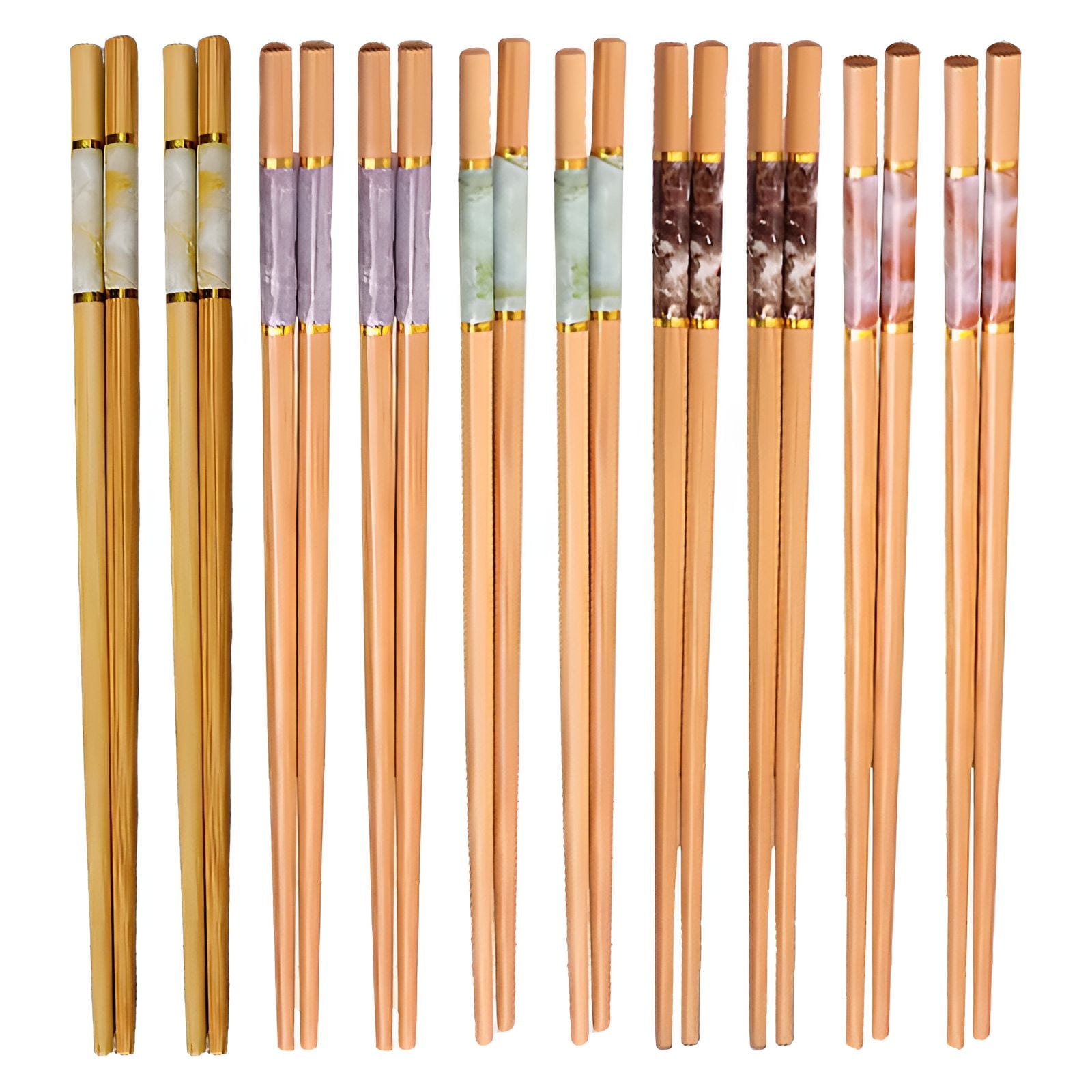ACDANC 10Pairs Wooden Chopsticks,9.45" Chopsticks Reusable,Chopsticks ...
