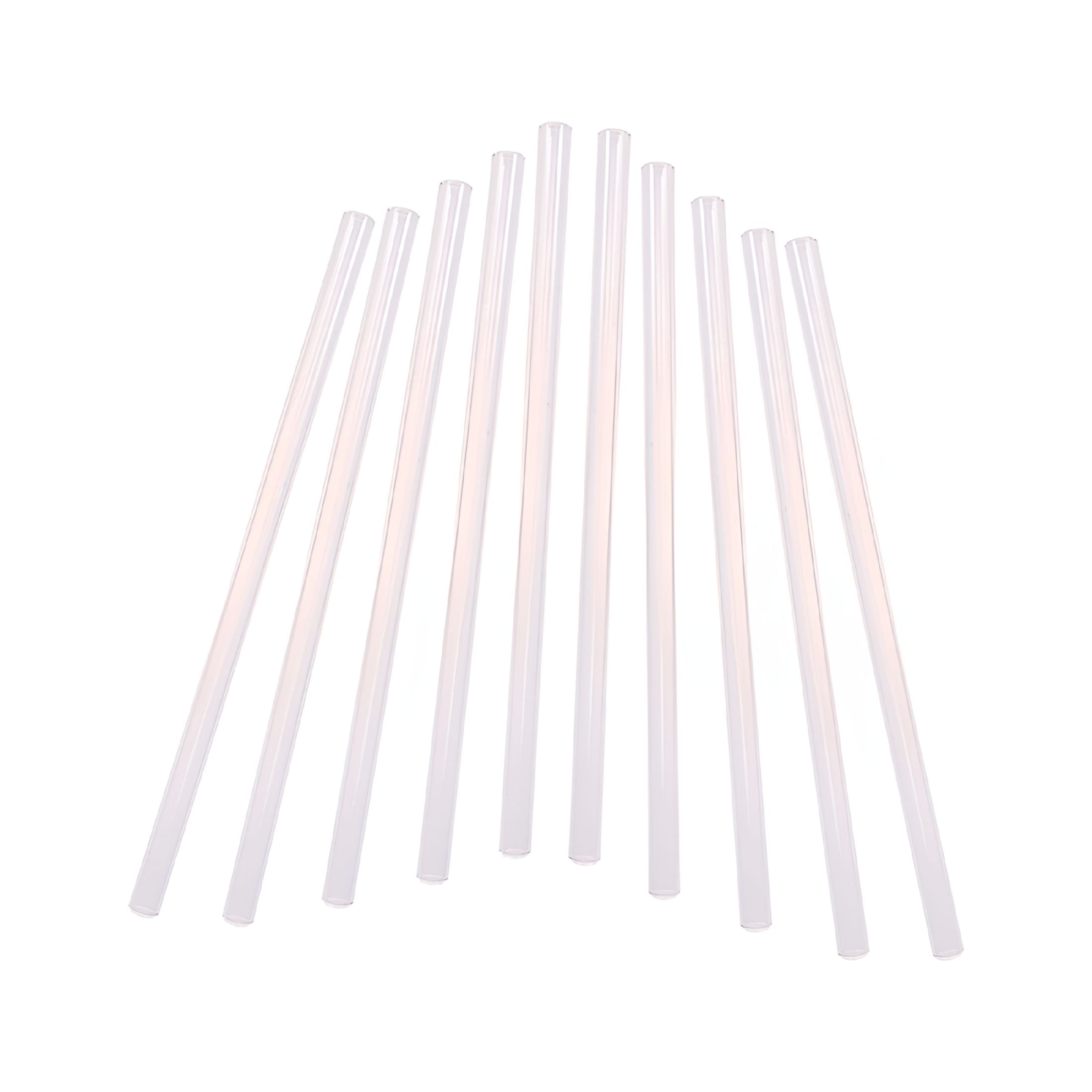 ACDANC 10Pcs Transparent Glass Straws Colorful Reusable Heat Resistant ...