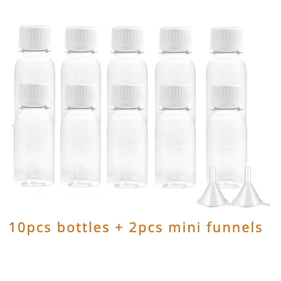 ACDANC 10pcs Reusable 2oz Plastic Shot Bottles with Caps - Clear ...