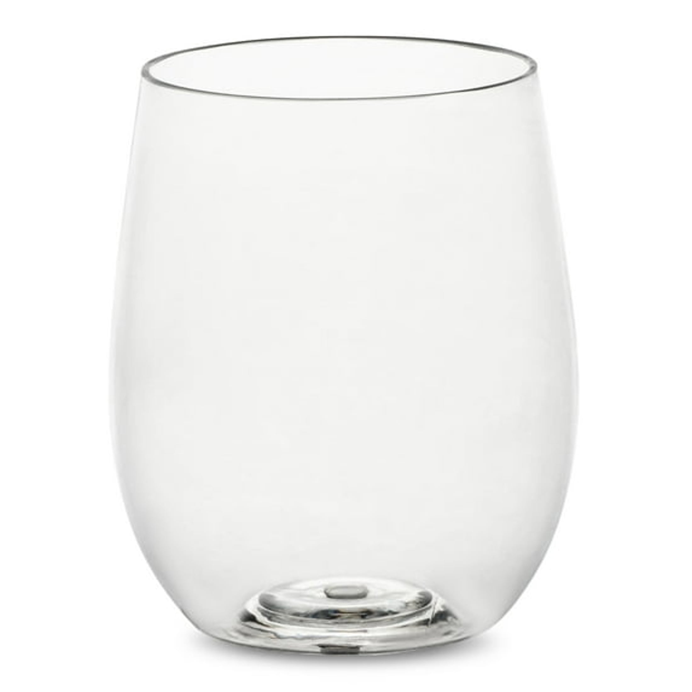 ACDANC 12 Oz. Clear Elegant Stemless Disposable Plastic Wine Glasses ...