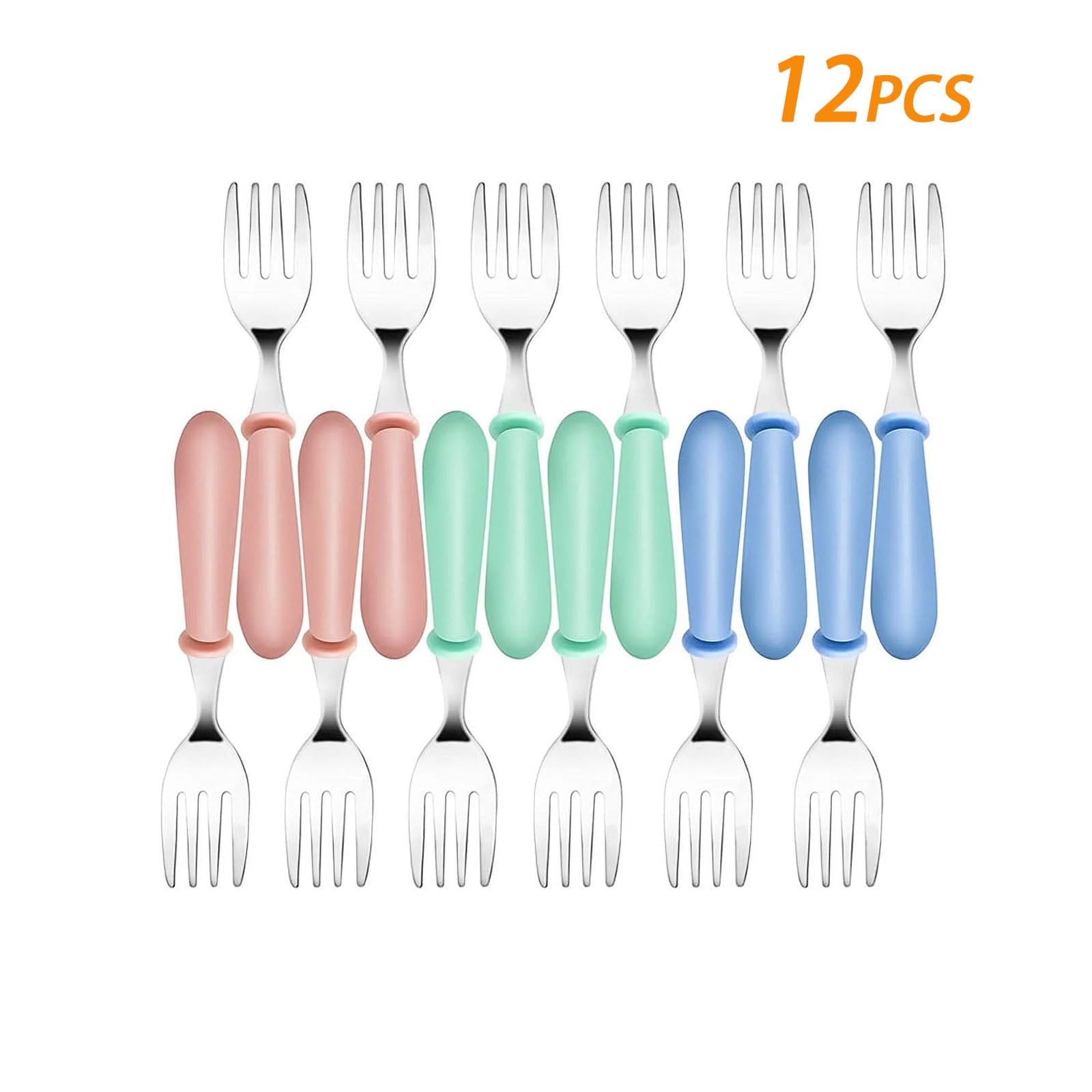 ACDANC 12-Packs Toddler Forks,Safe 304 Stainless Steel Baby Fork for ...