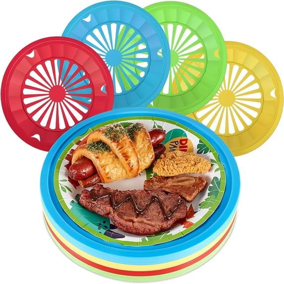 ACDANC 12 Pcs Plastic Paper Plate Holders 10" Reusable Paper Plate ...