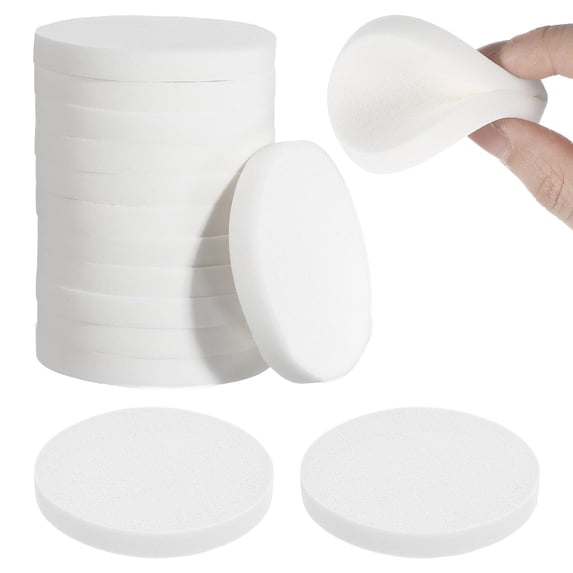 ACDANC 12 Pcs White Round Make Up Sponges for Face Cosmetic Sponge ...