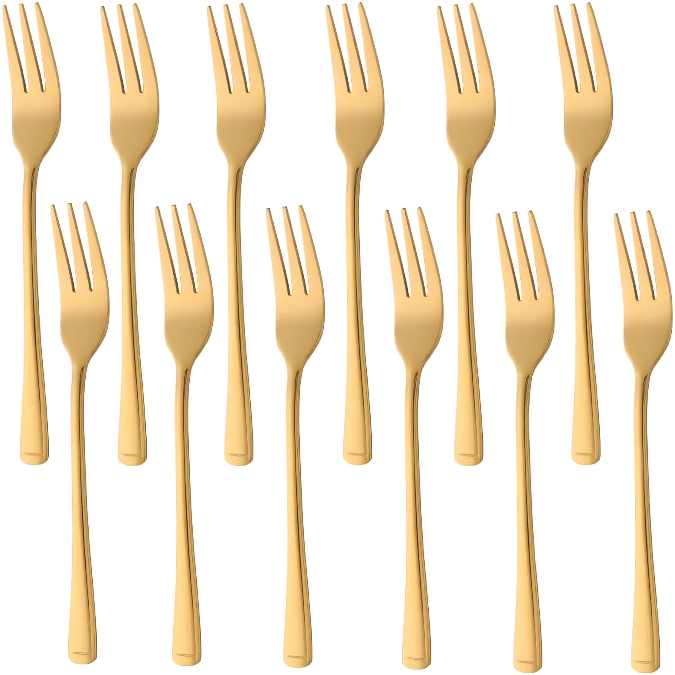 ACDANC 12-Piece Gold Dessert Forks Set - Mini Tea Pastry Forks for ...