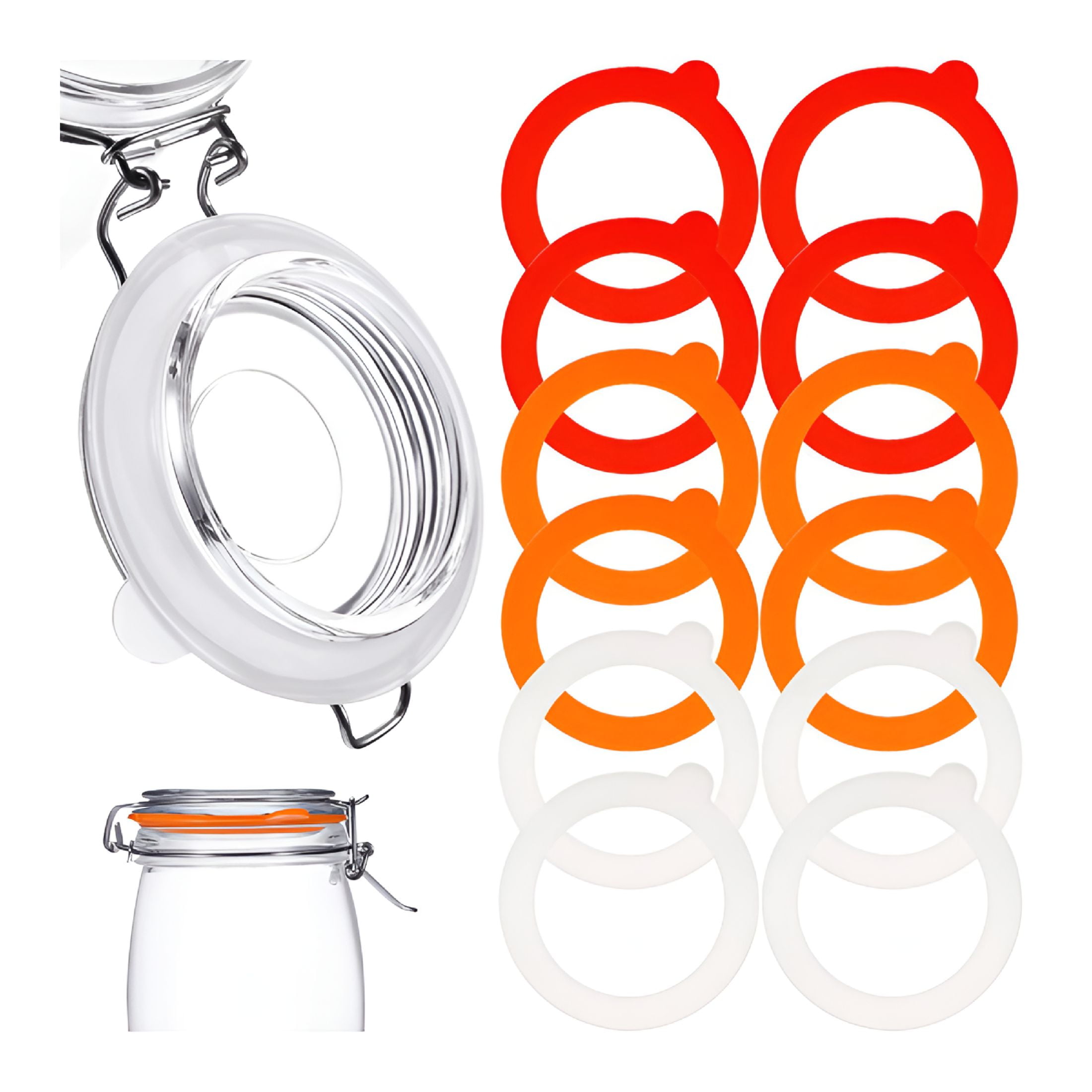 ACDANC 12 Pieces Silicone Replacement Gaskets Seals for Glass Clip Top ...