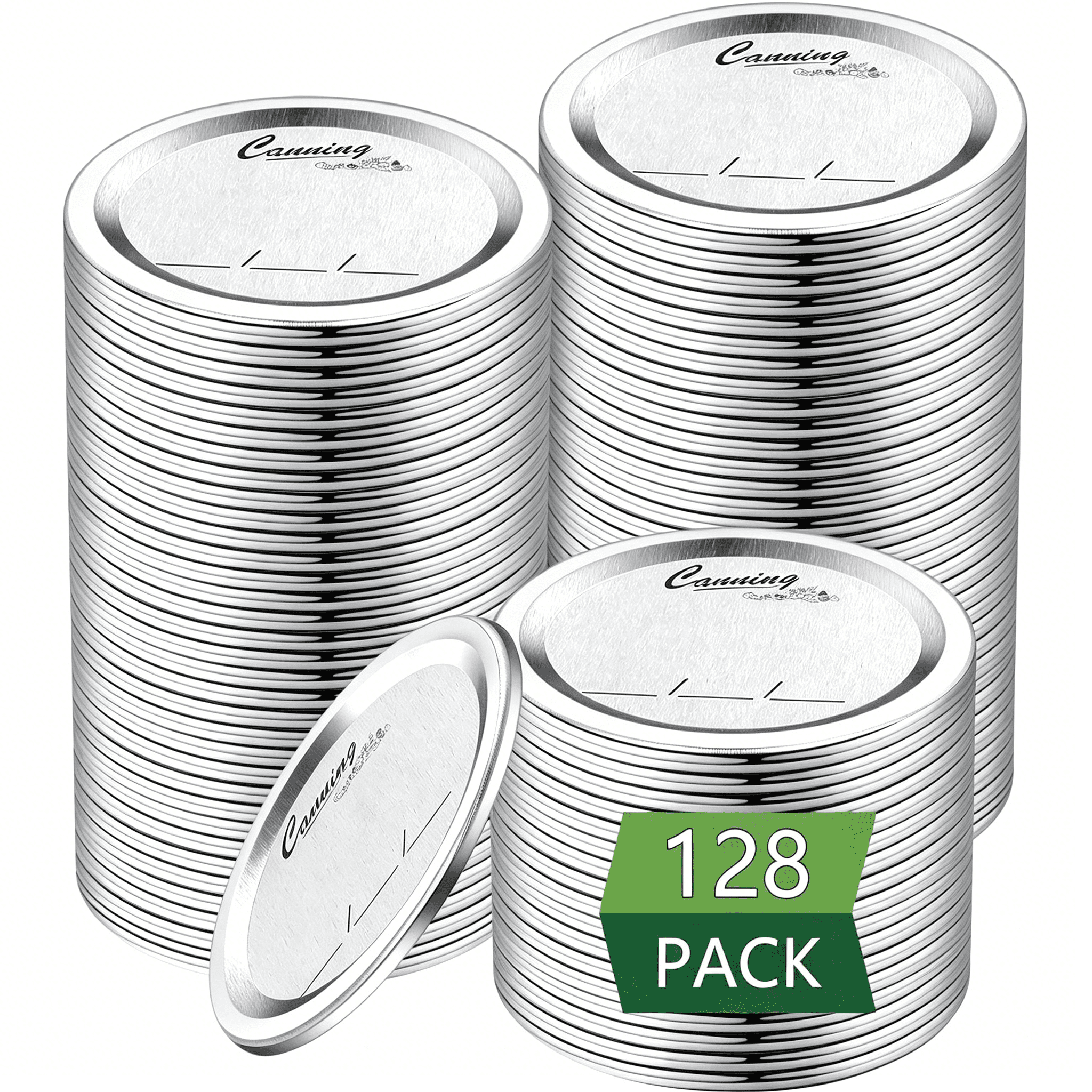 ACDANC 128-Count,Regular Mouth Canning Lids for Jars - Split-Type Metal ...