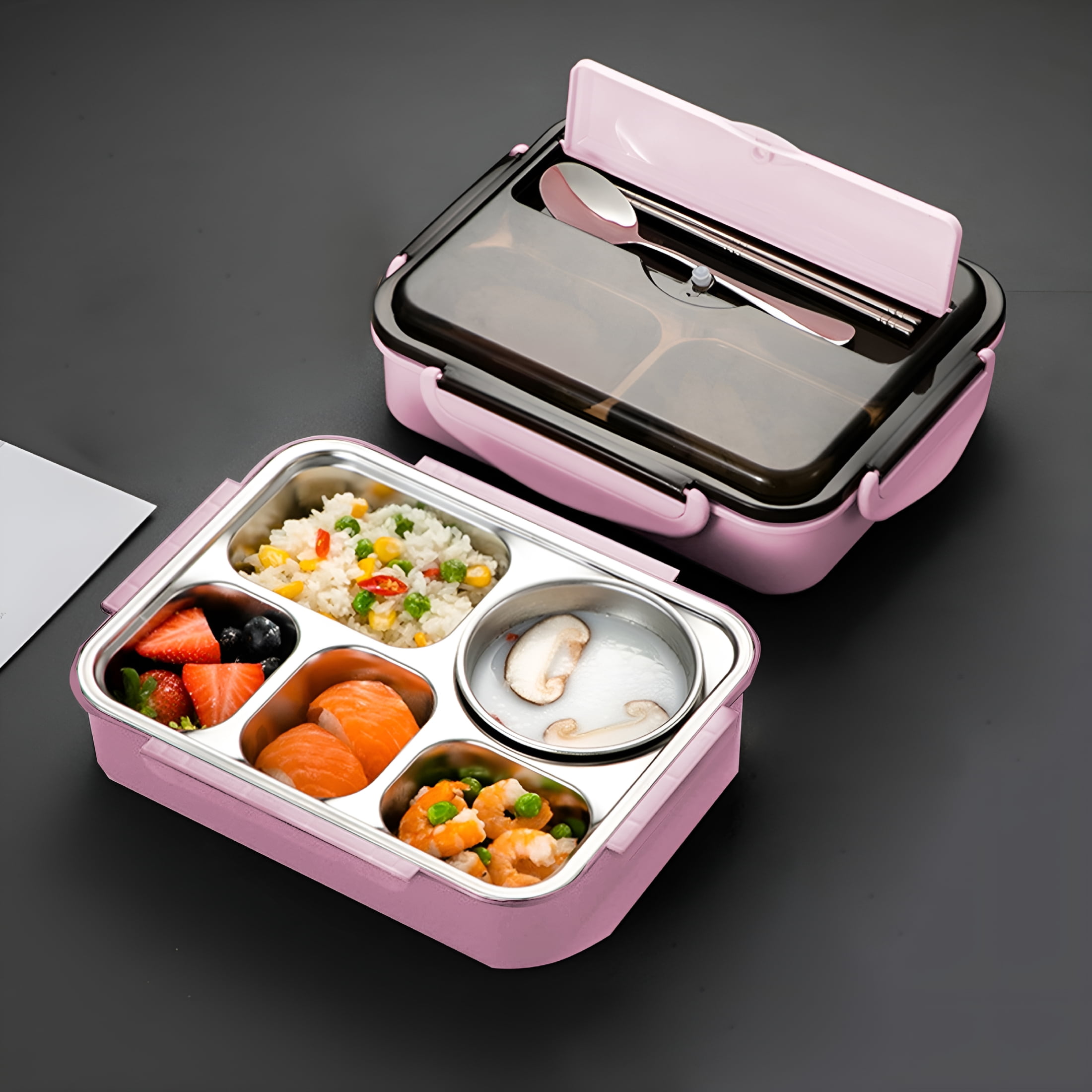 ACDANC 1500Ml Five-Compartment Stainless Steel Lunch Box for Office ...