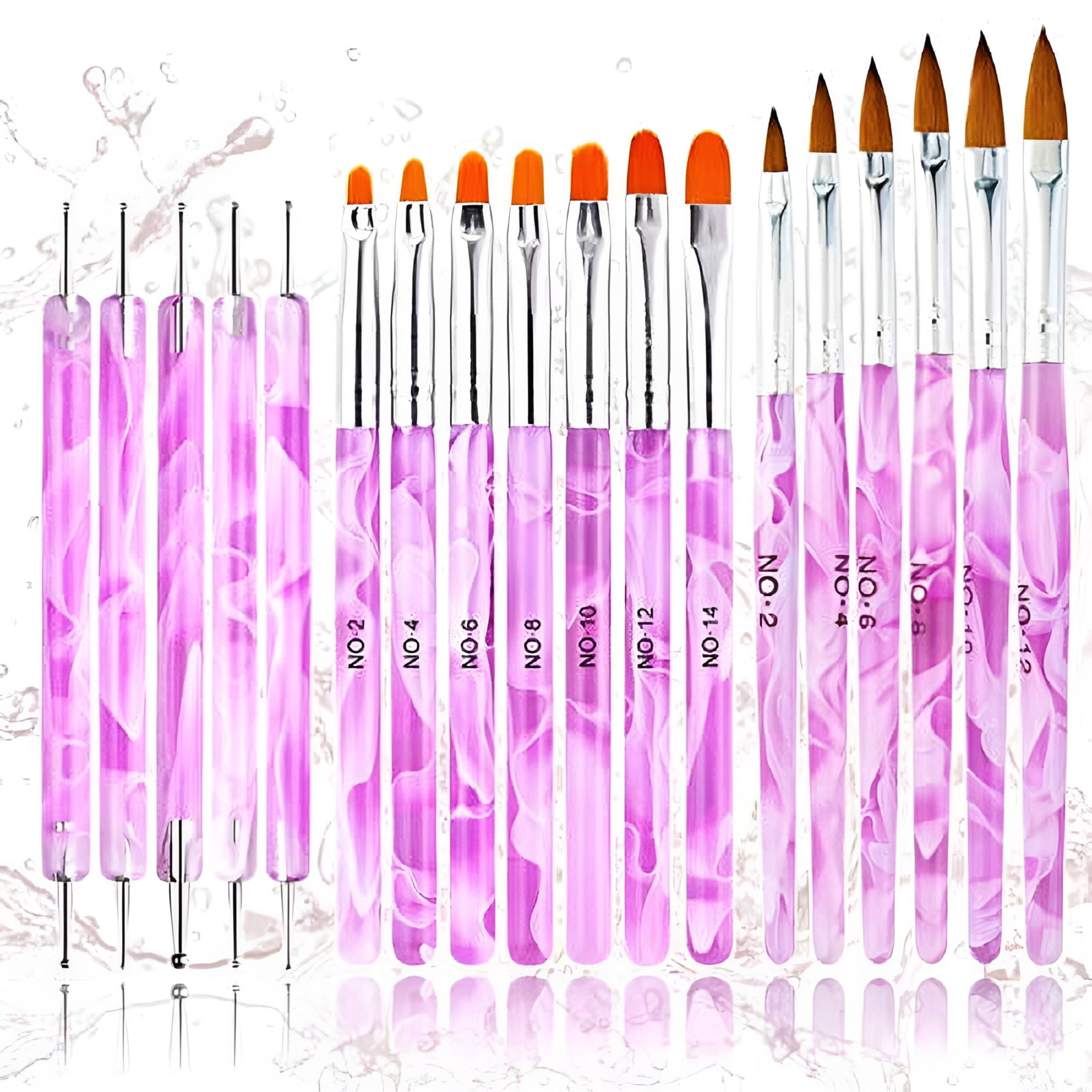 ACDANC 18PCS Nail Art Brushes Acrylic Nail Brush Set for Acrylic ...