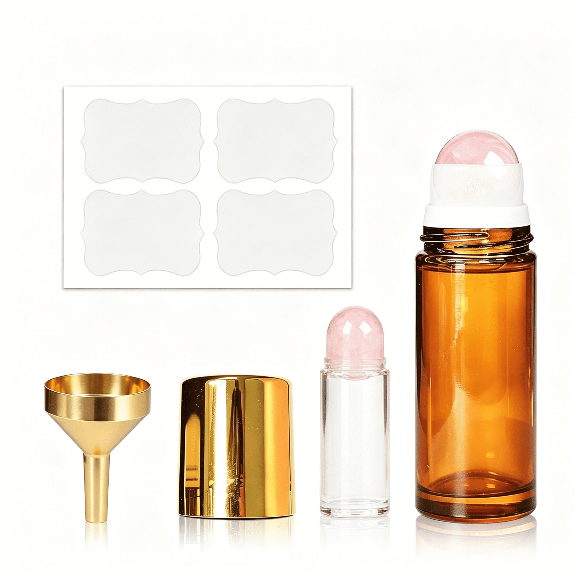 ACDANC 1Oz Rose Quartz Roller Bottle for Essential Oils Perfume ...