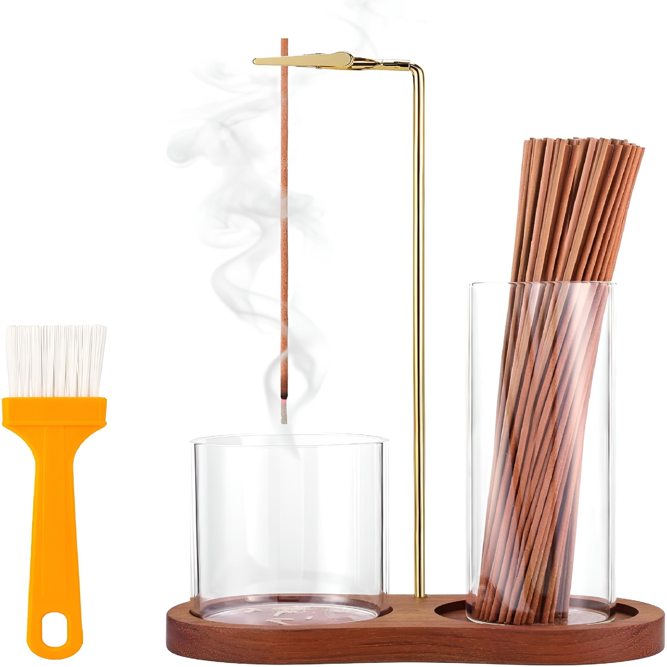 ACDANC 2 in 1 Incense Holder for Sticks with Glass Ash Catcher,Upside ...