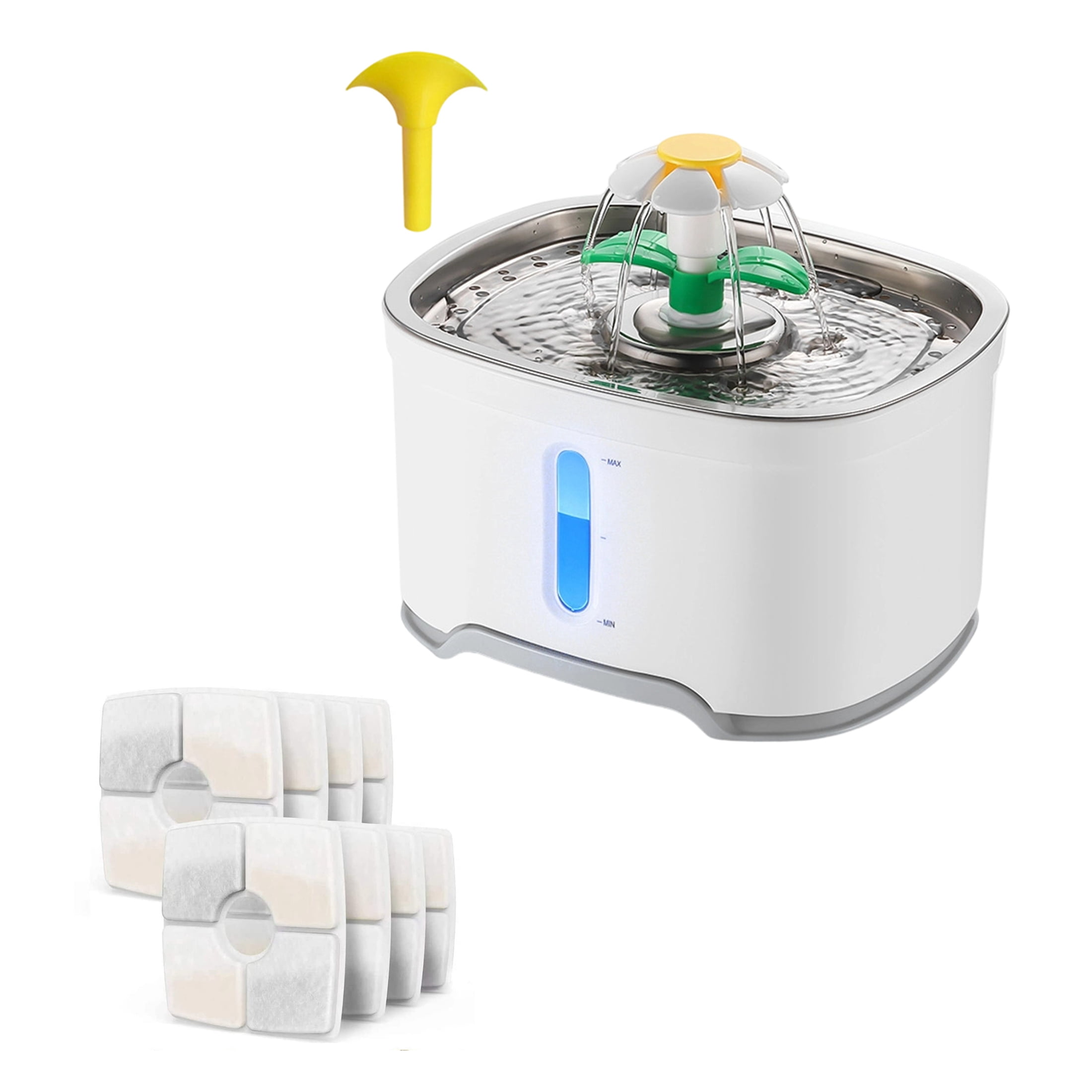 ACDANC 2.5 L Cotton Cat Water Fountain Set with 8 Replacement Filters ...