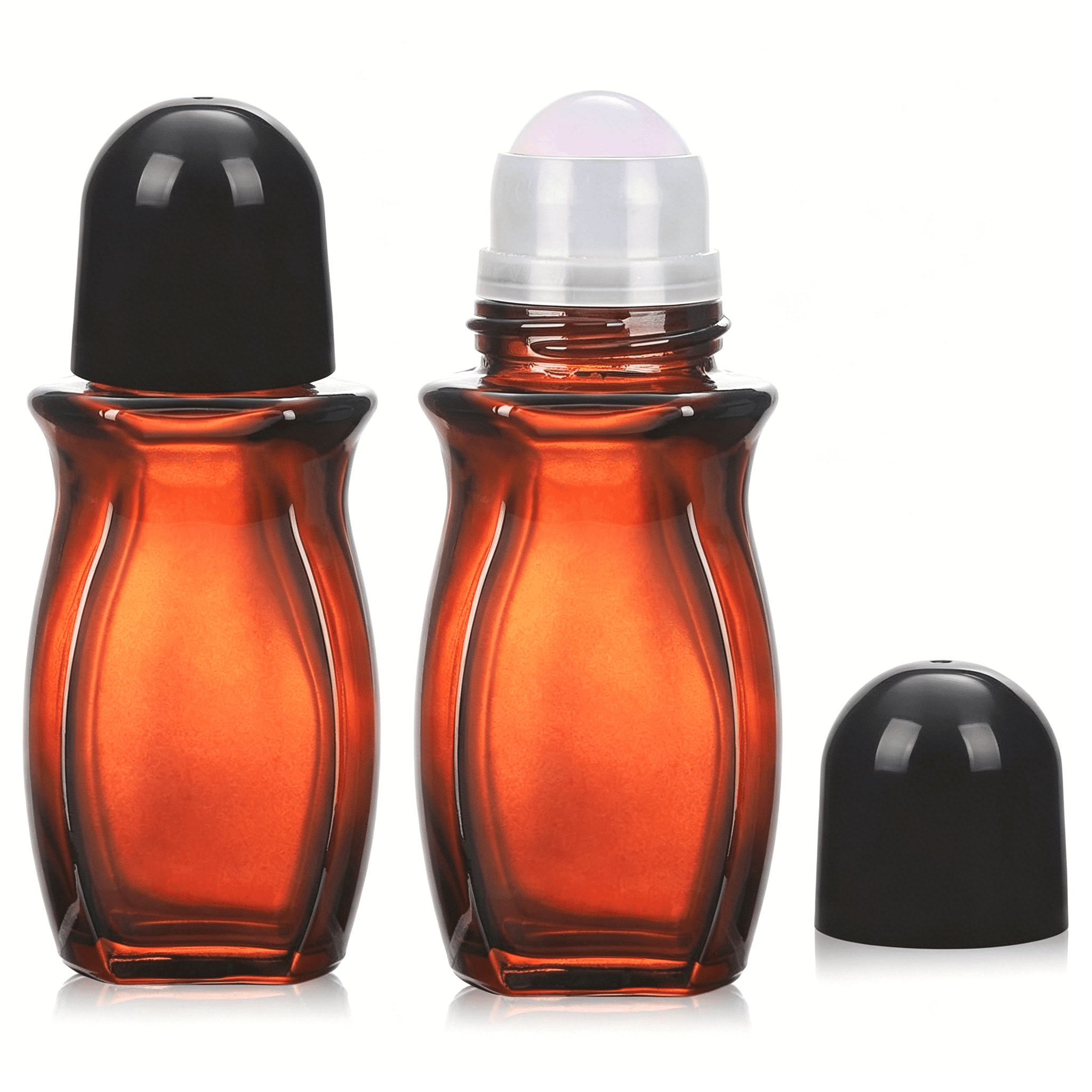 ACDANC 2 Pack 50Ml Large Amber Glass Roll on Bottles for Essential Oils ...