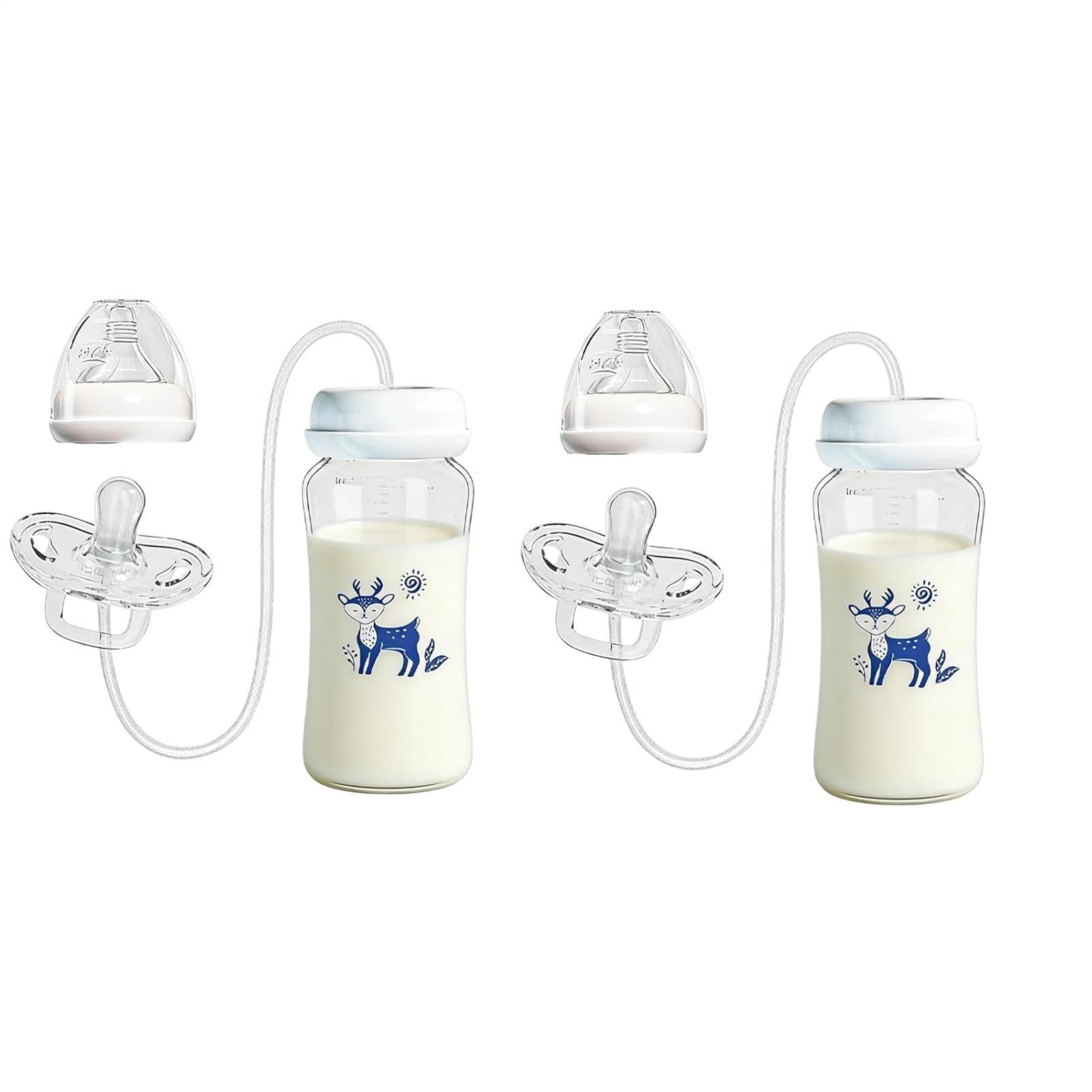 ACDANC 2 Pack Hands Free Babys Bottle, 300ML Anti Slip Silicone ...