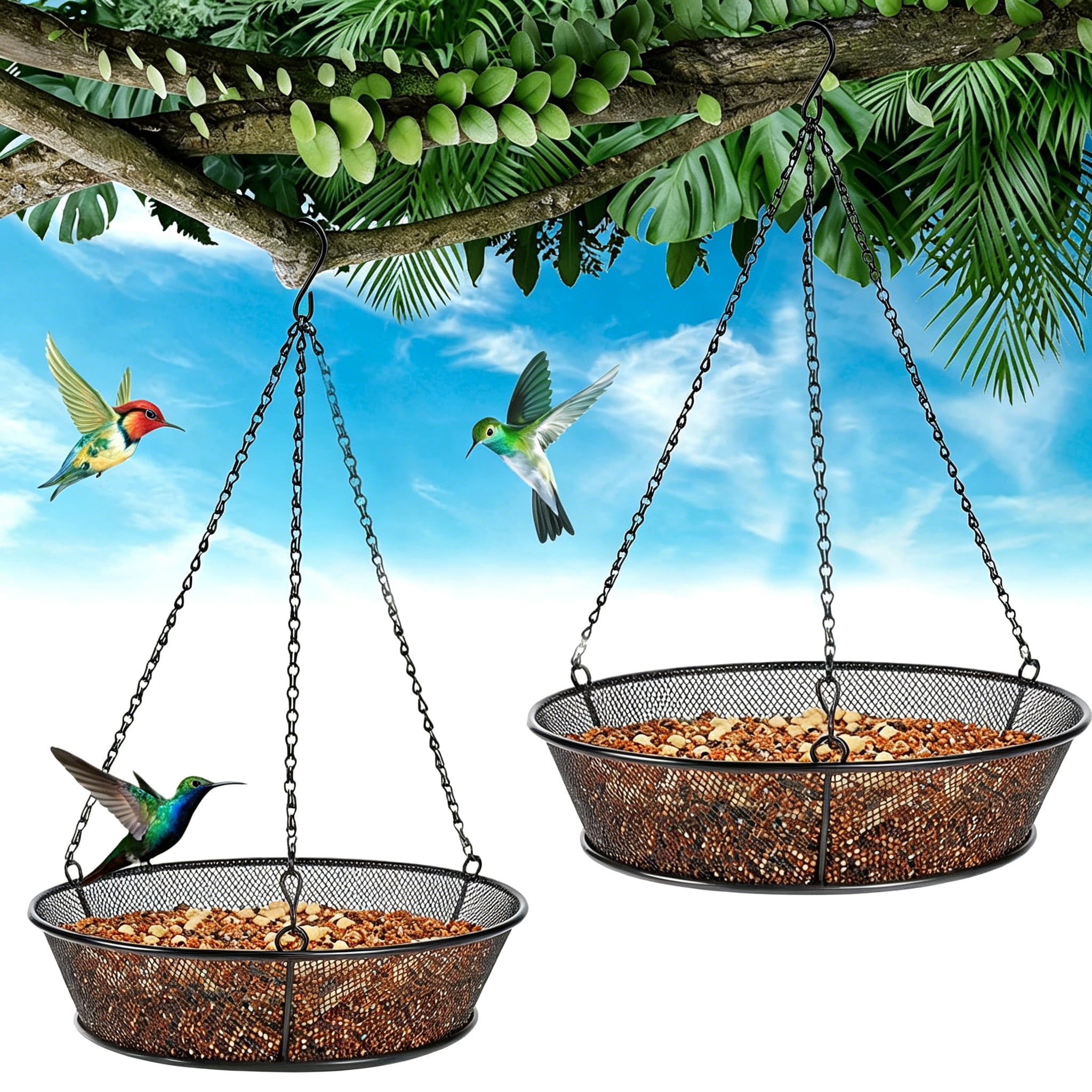 ACDANC 2 Pack Hanging Bird Feeder,Bird Feeder for Garden Yard Outside ...