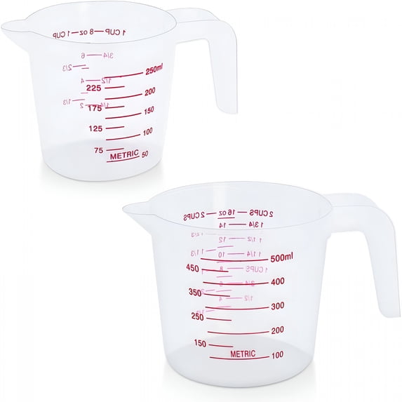 ACDANC 2 Pack Measuring Cup Set,Includes 250Ml (1-Cup) and 500Ml (2-Cup ...