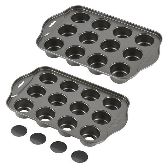 ACDANC 2 Pack Mini Muffin Cheesecake Pan with Removable Bottom,12 ...