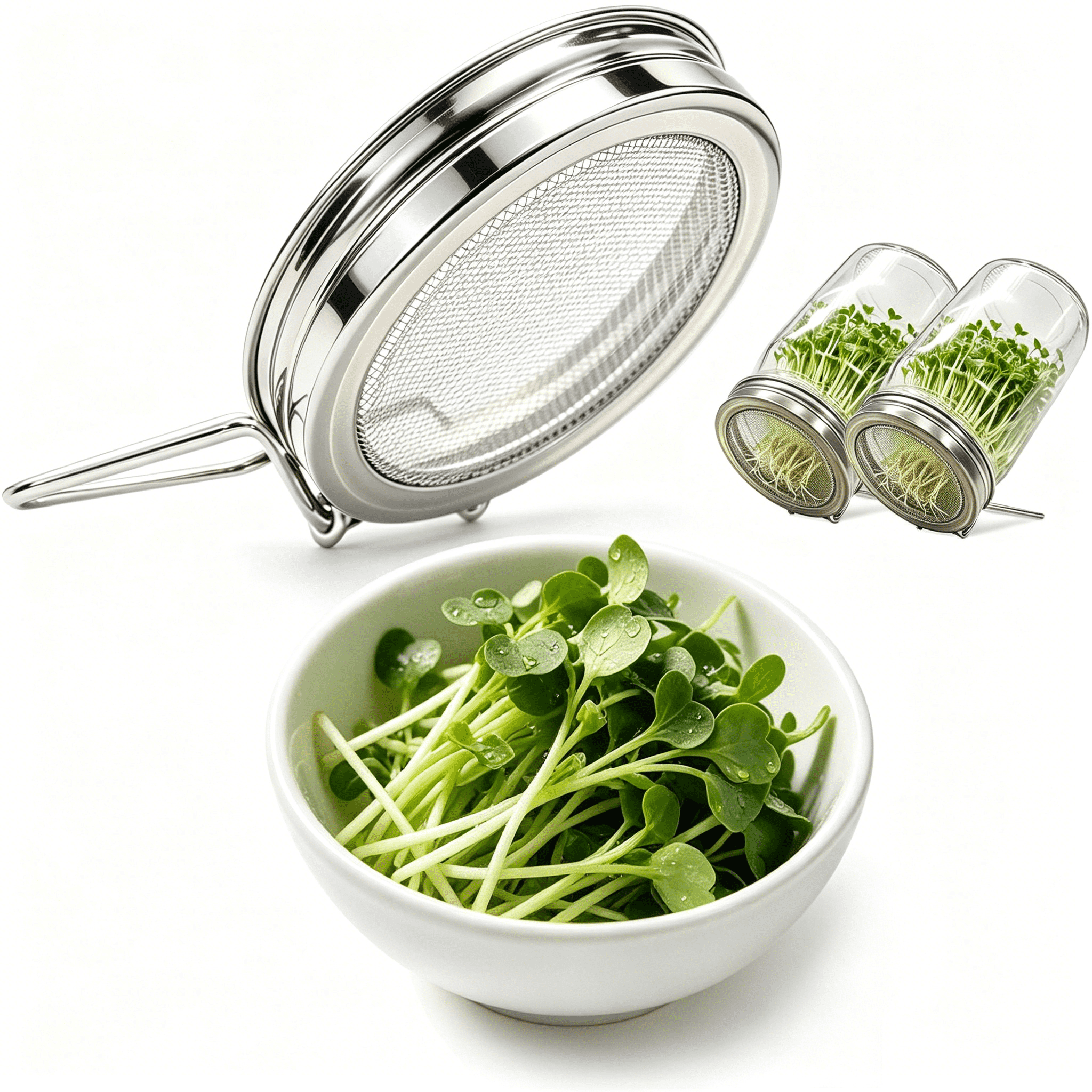 ACDANC 2 Pack Sprouting Lids for Wide Mouth Mason Jars,Stainless Steel ...