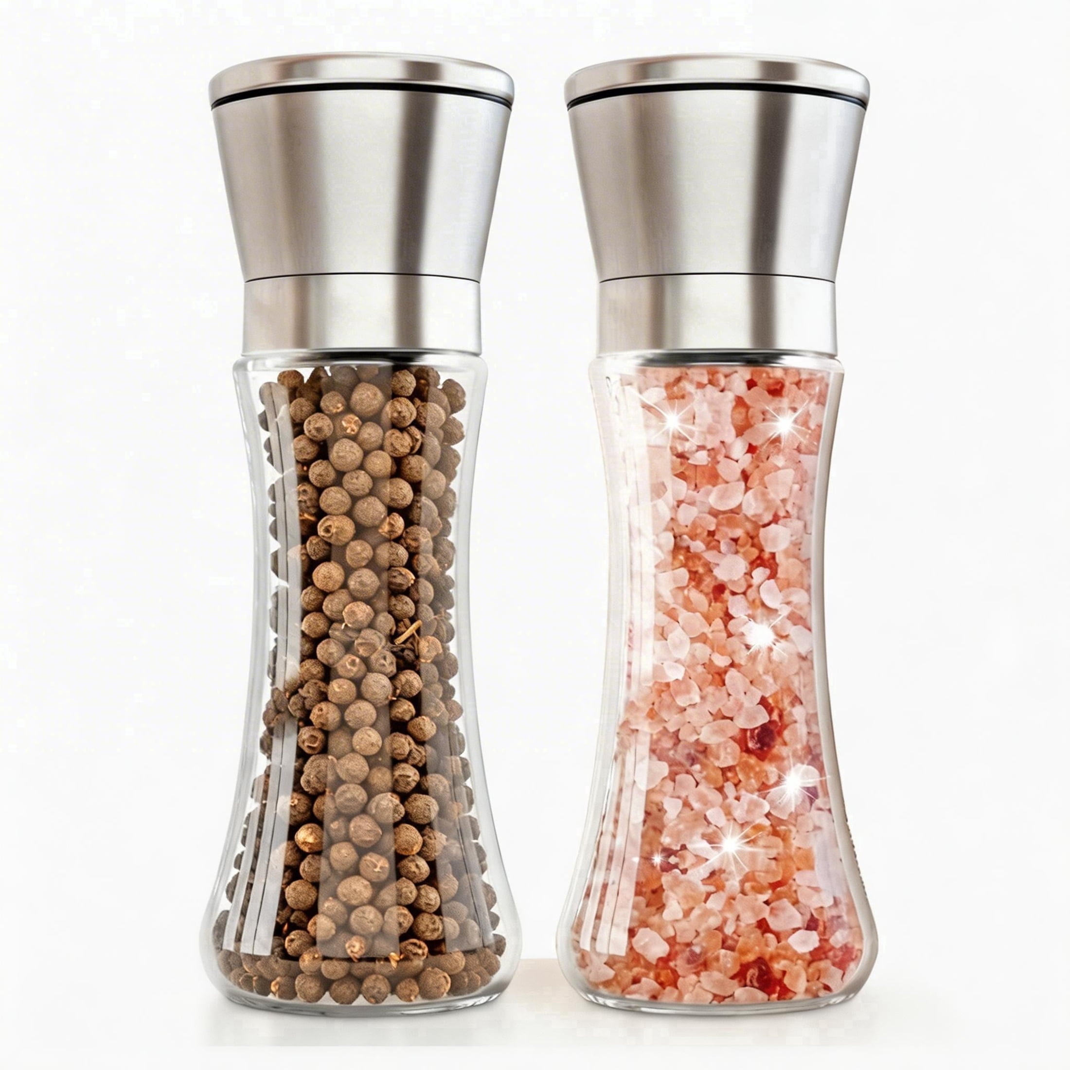 ACDANC 2-Pack Stainless Steel Pepper & Salt Grinder Set,Refillable ...