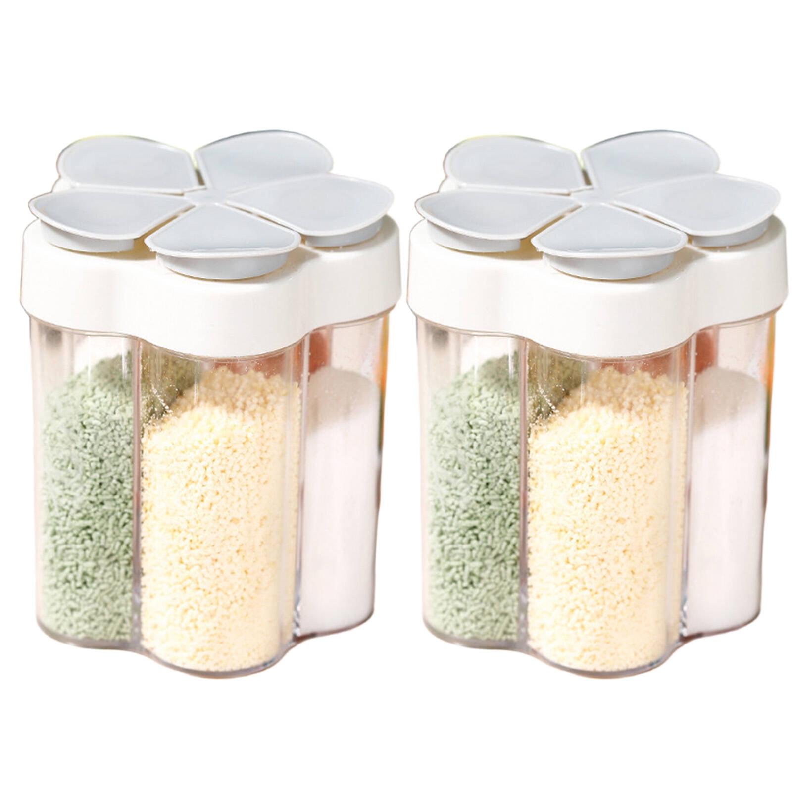 ACDANC 2 Pcs Salt and Pepper Shakers,5-in-1 Compartment and Separate ...