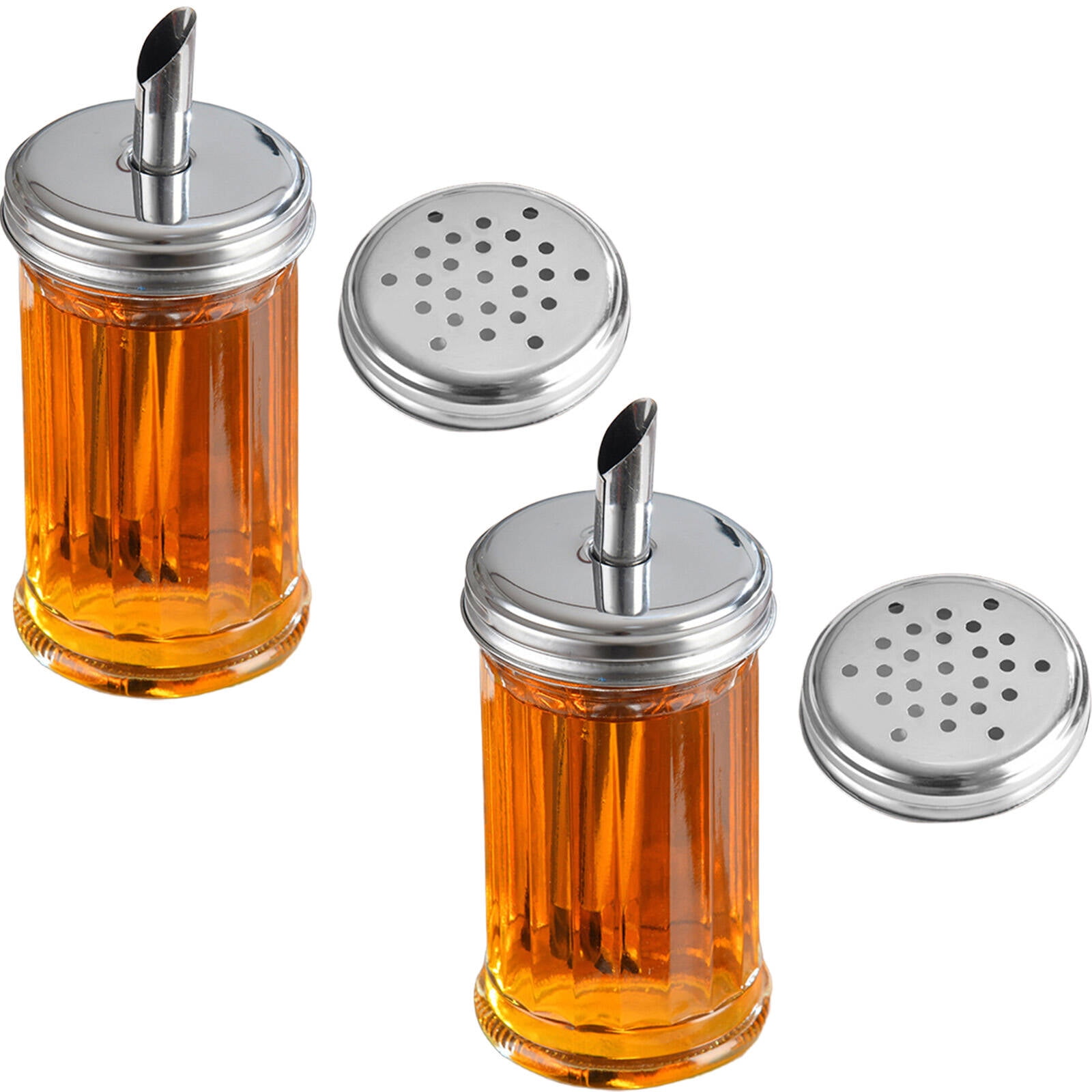 ACDANC 2 Pcs Salt and Pepper Shakers,Stainless Steel Dispensing Lid ...