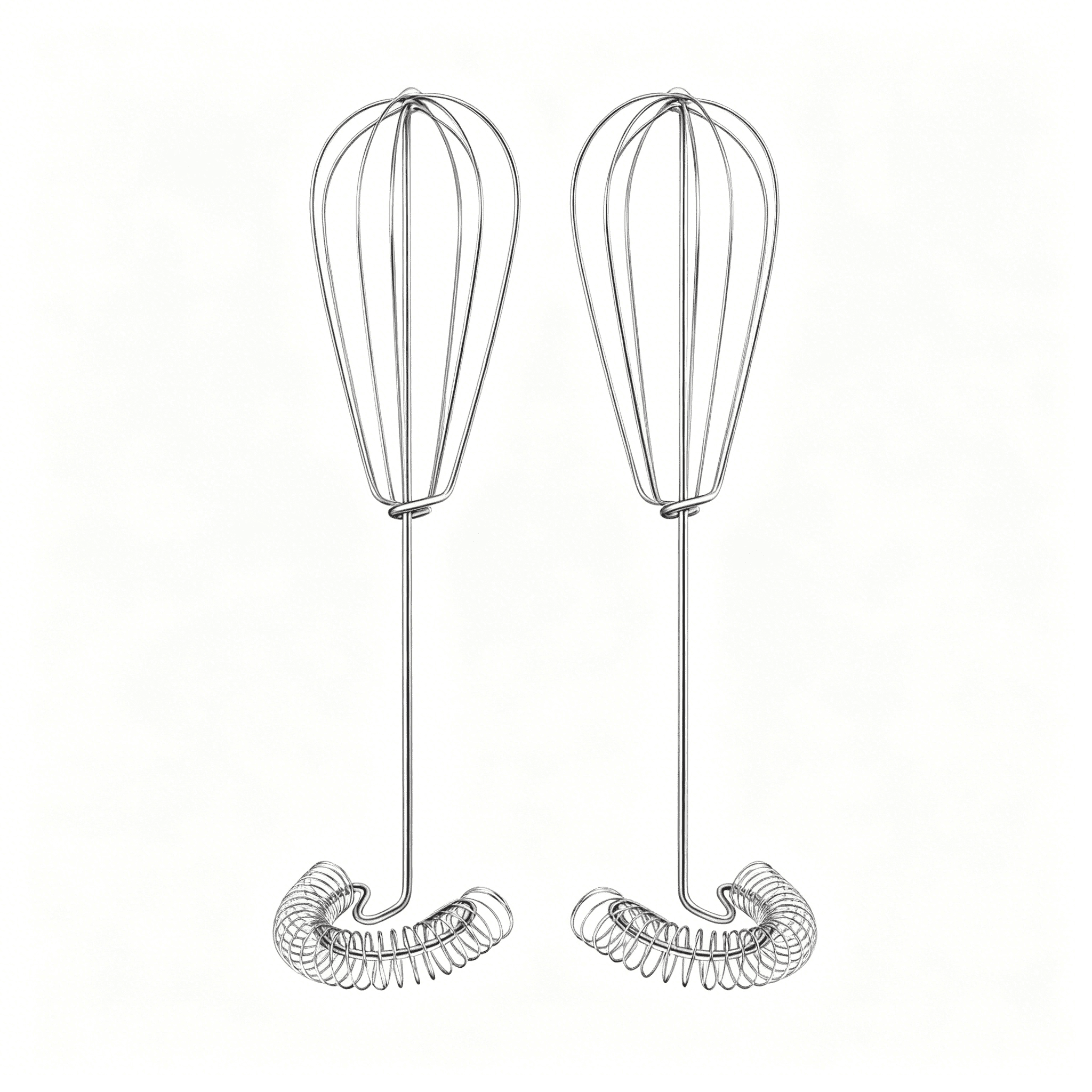 ACDANC 2 Pieces Stainless Steel Egg Flat Whisk Wire Coil Scandinavian ...